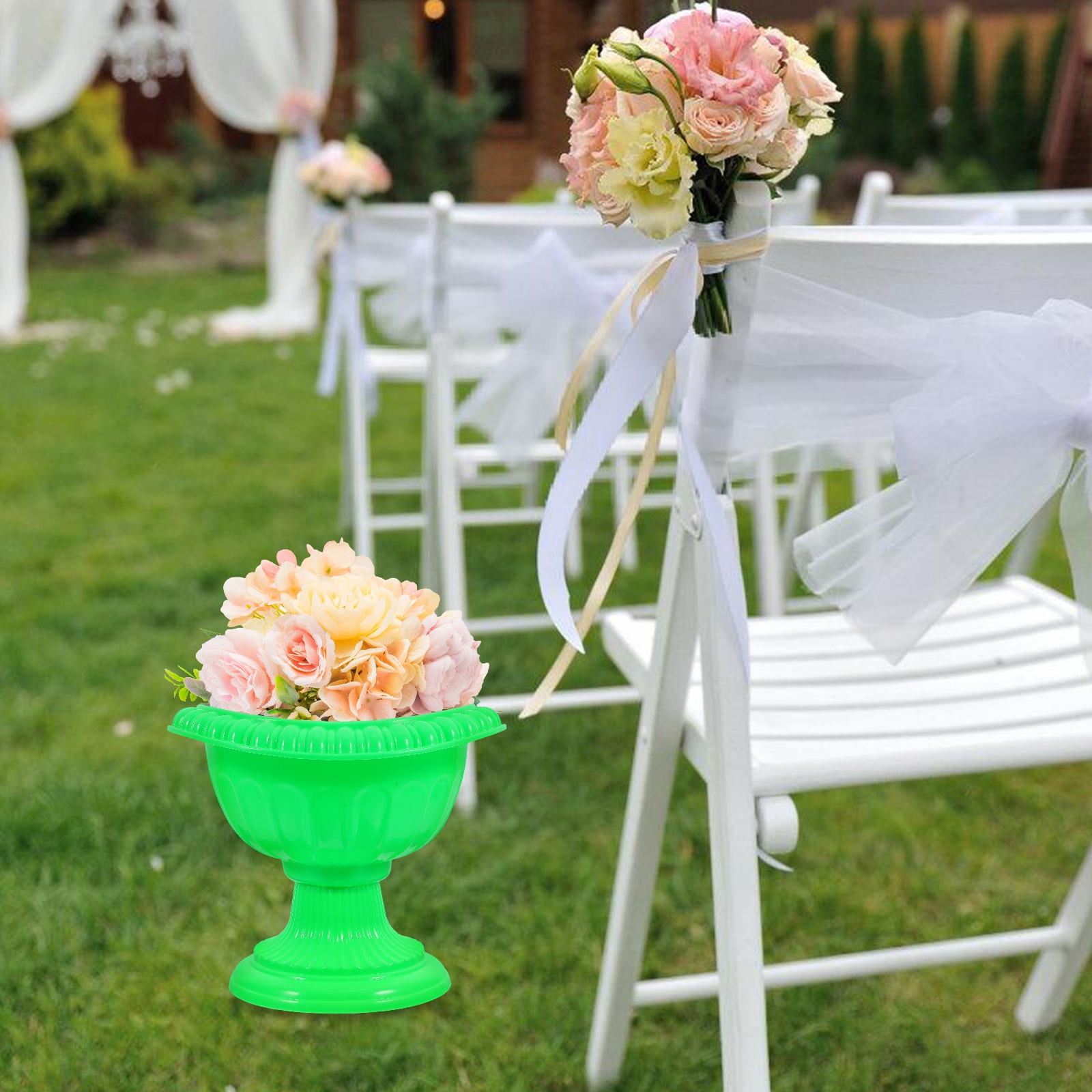 WHAMVOX 2pcs Roman Style Flower Pots For Wedding Decor Pedestal Urn ...