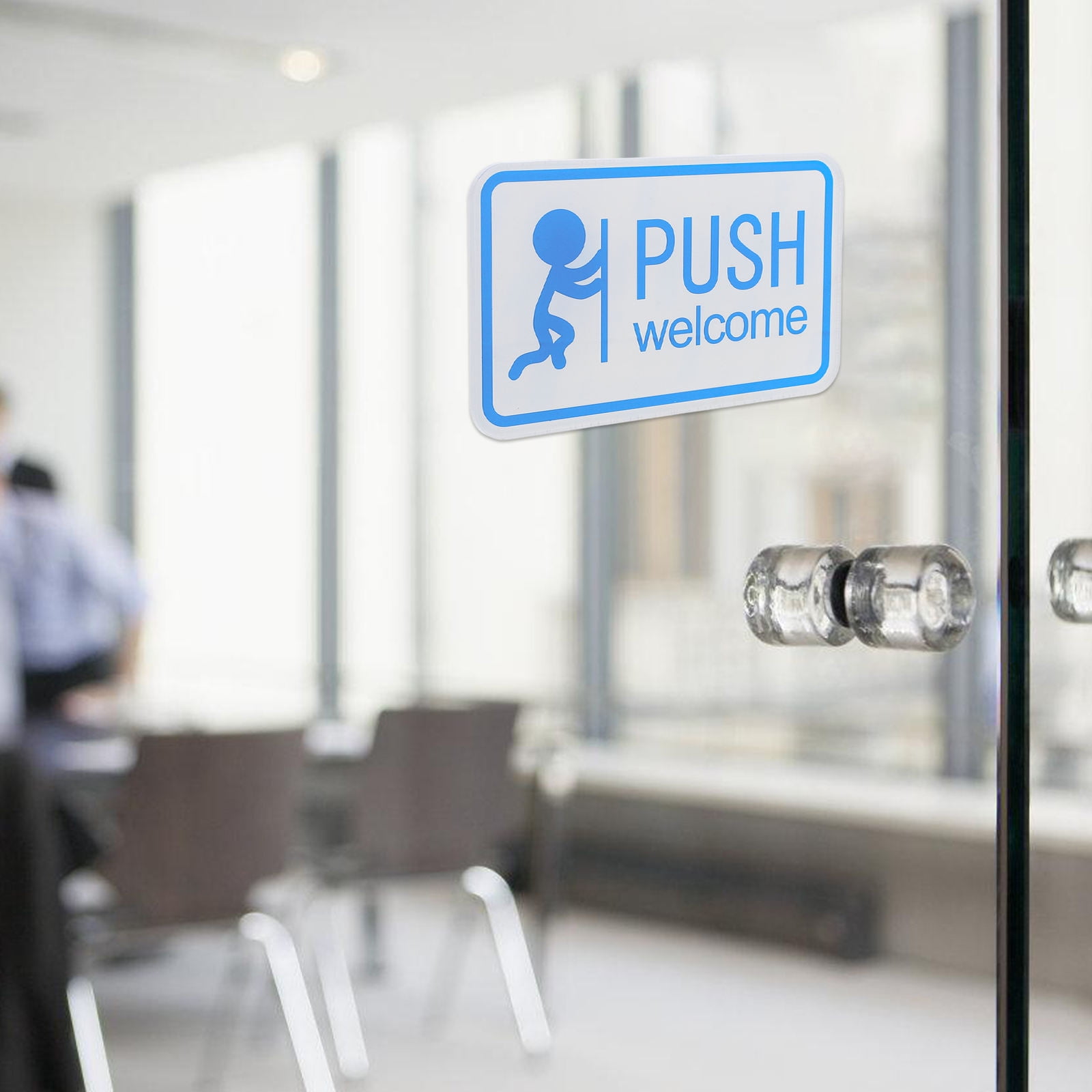 WHAMVOX 2pcs Self Stick Push Pull Sign for Glass Doors Acrylic Door ...