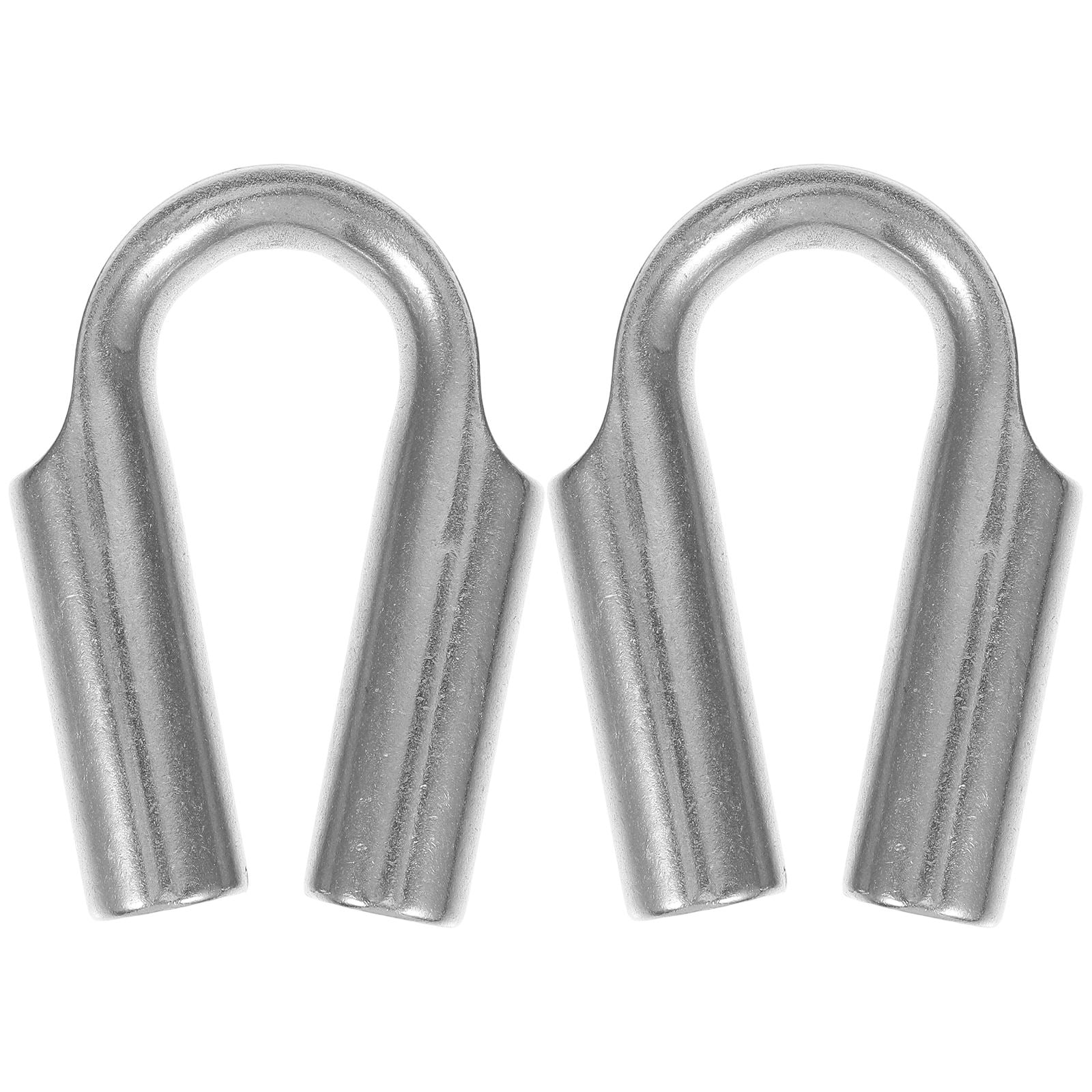 WHAMVOX 2pcs Stainless Steel Rope Tube Thimble with Gusset Wire Rope ...