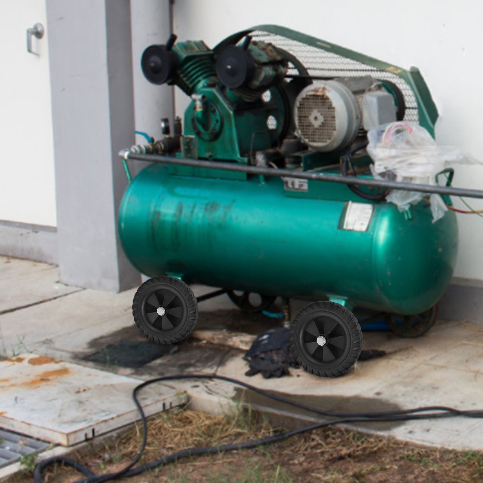 WHAMVOX 2pcs Universal Air Compressor Replacement Wheel Solid Rubber ...