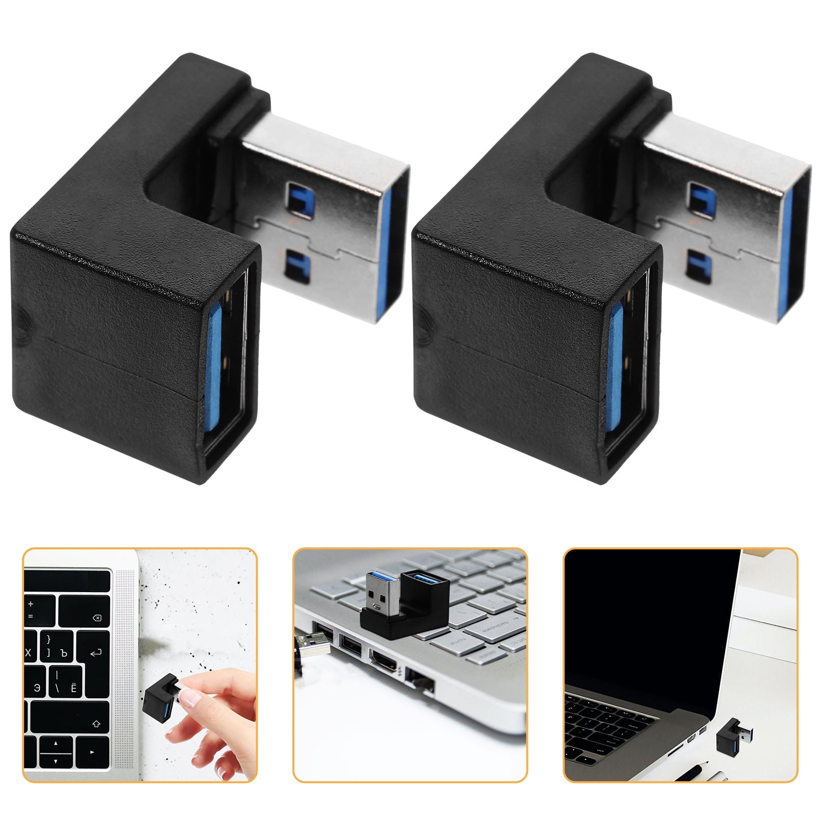 WHAMVOX 2pcs Usb Right Angle Adapter Angled Usb Connector Angled Plug ...