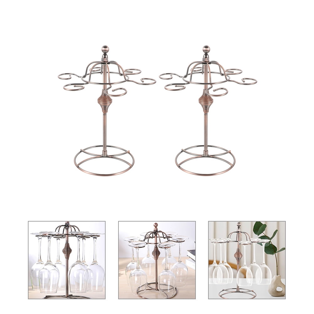 WHAMVOX 2pcs Wine Glass Rack Upside Down Glass Rack Tabletop Wine Glass ...
