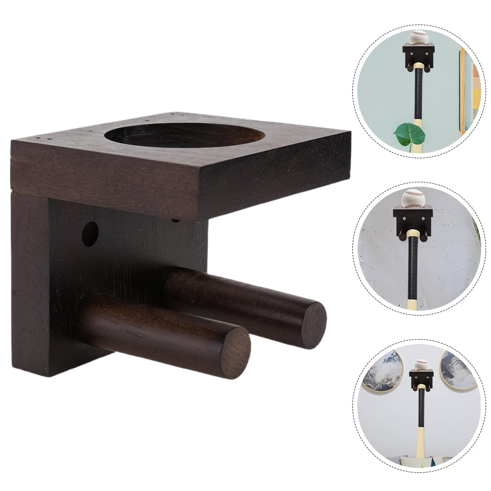 WHAMVOX Wood Baseball Bat Display Rack for Home Coffee Color Horizontal ...