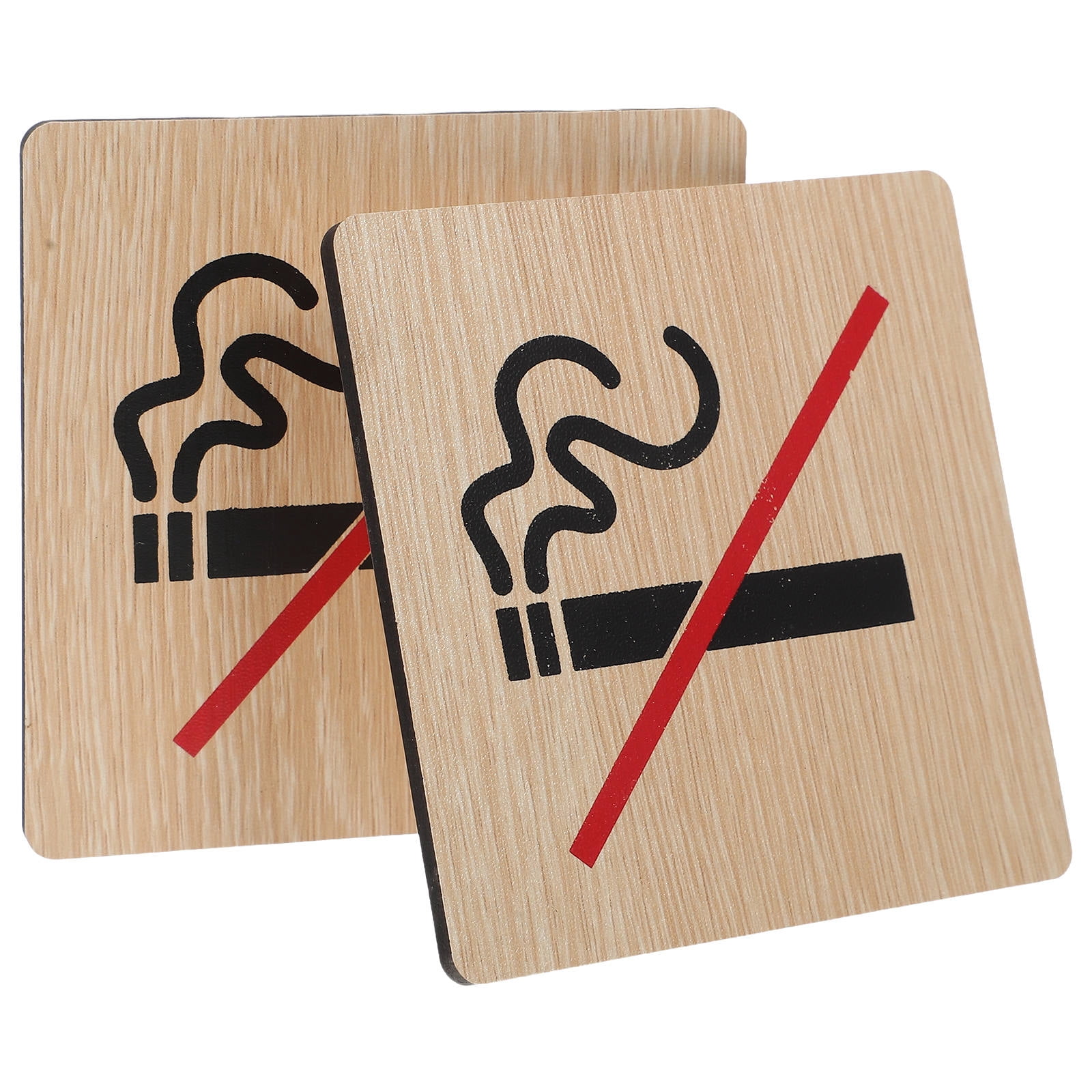 WHAMVOX 2pcs Wooden No Smoking Sign Rustic Prohibition Smoking Sign No ...