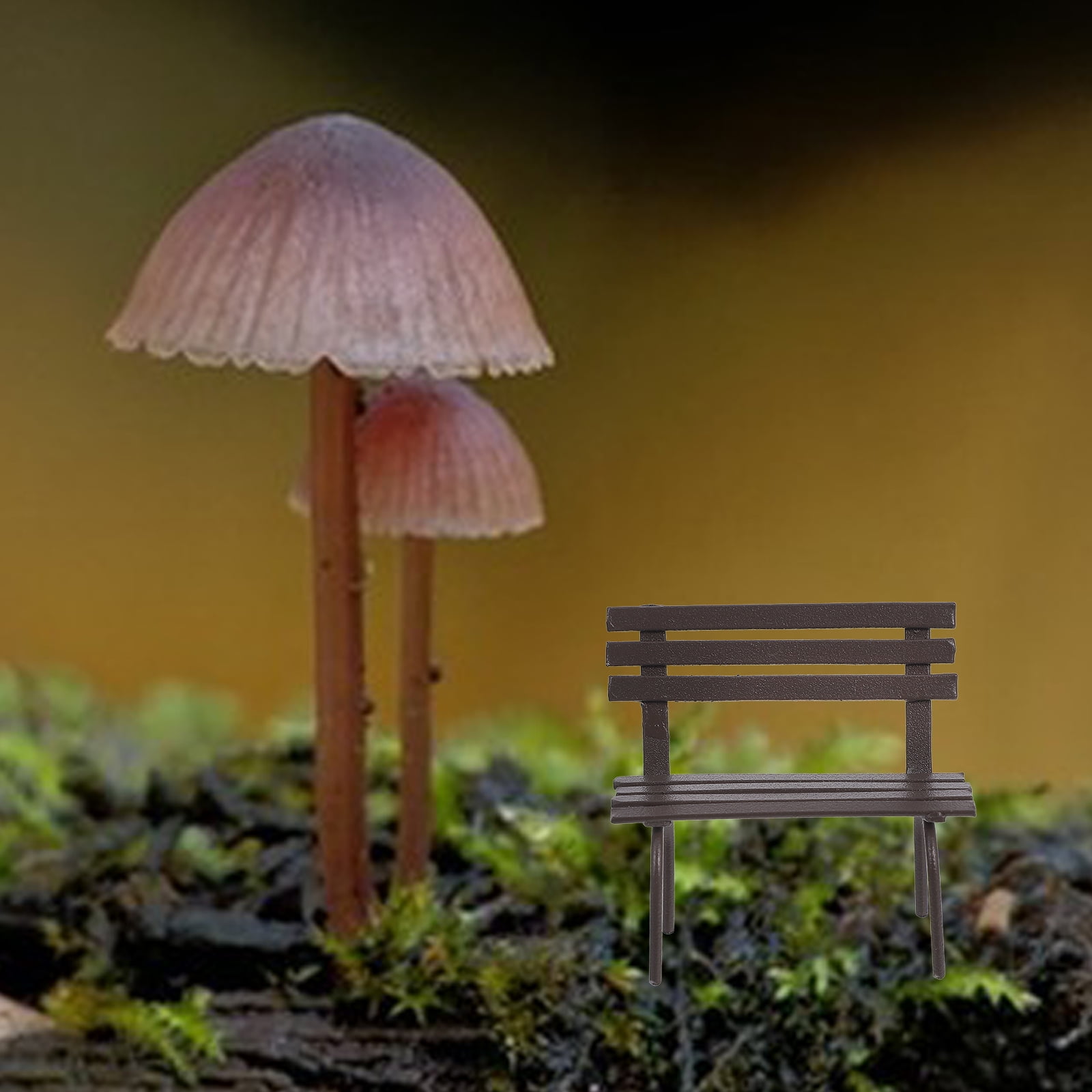 WHAMVOX 2ppcs Miniature Park Bench Model Delicate Micro Scene Landscape ...