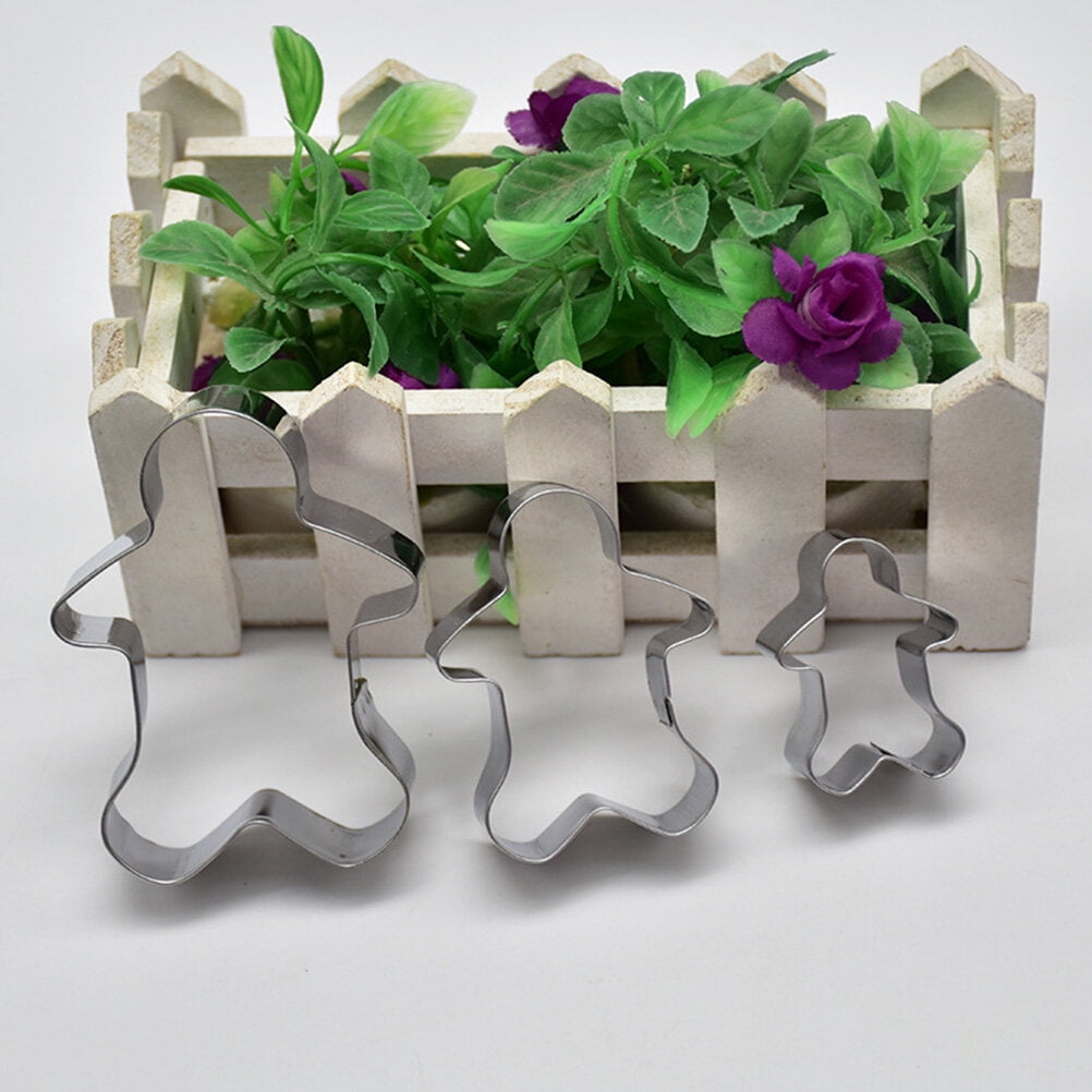 WHAMVOX 3 PCS Mini Gingerbread Man Cookie Cutter Biscuit Mold Shaped ...