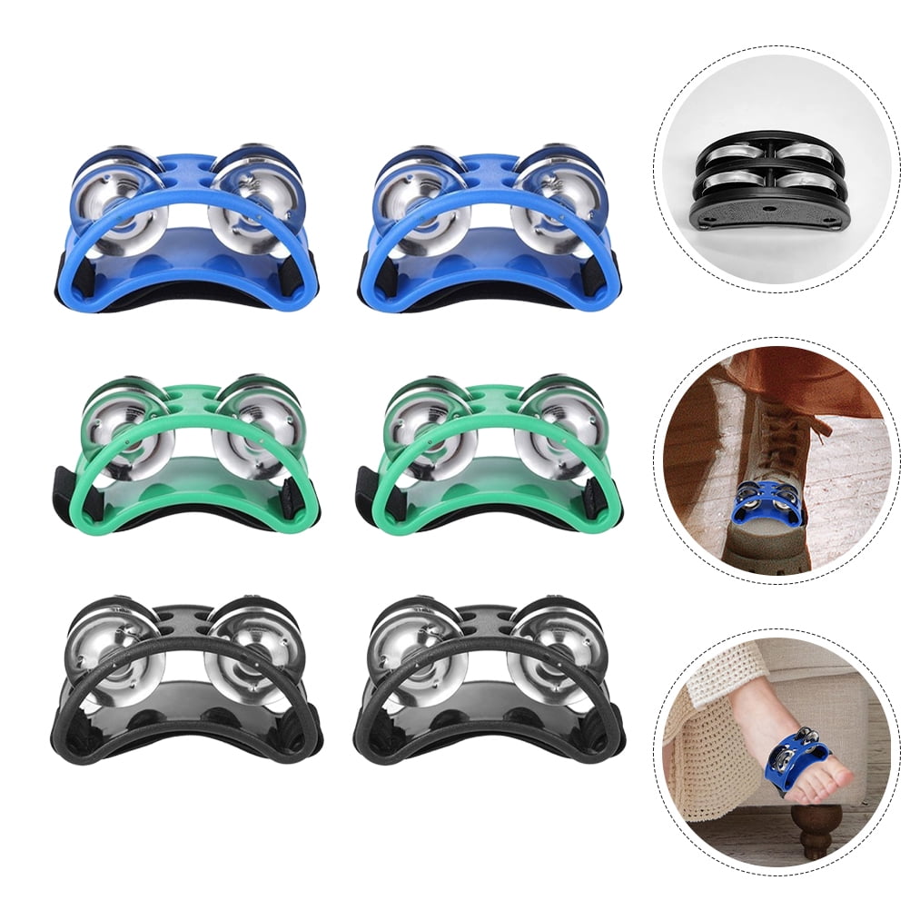 WHAMVOX 3 Pairs Foot Tambourines Accompaniment Foot Bell Shaker ...