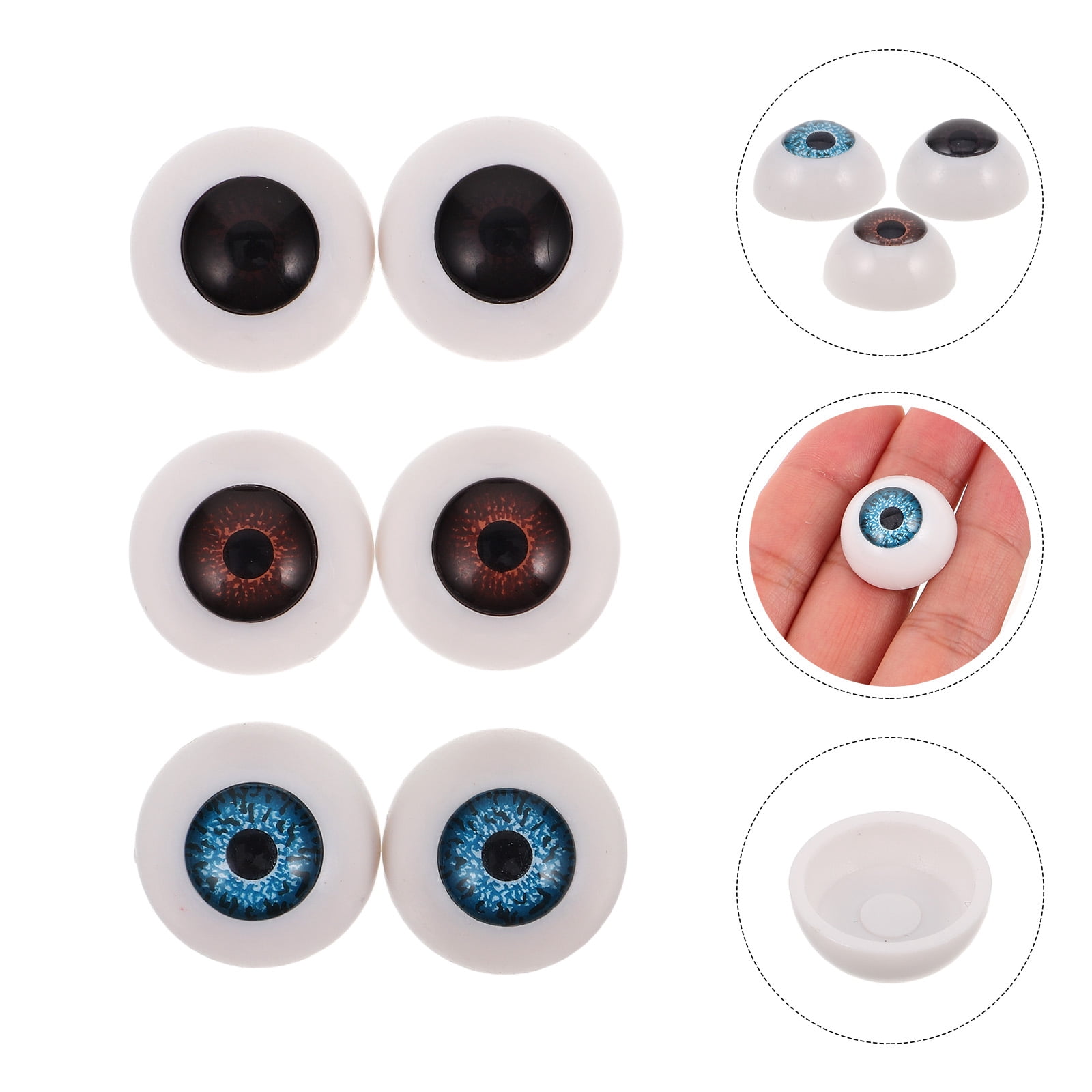 WHAMVOX 3 Pairs Small Eyeballs And Fake Eyeballs For Crafts For Diy ...