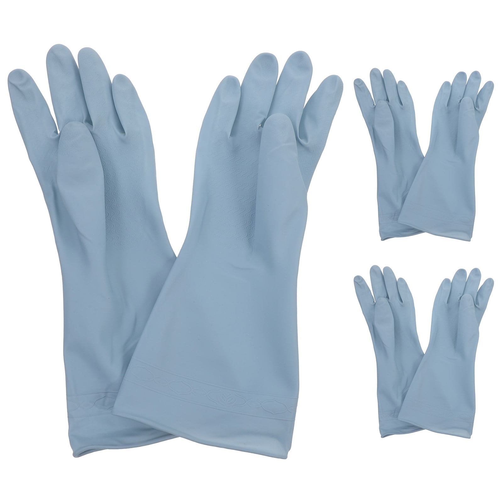 SEWCHICS Kitchen Dishwashing Gloves Waterproof Non-slip Blue PVC 3 ...