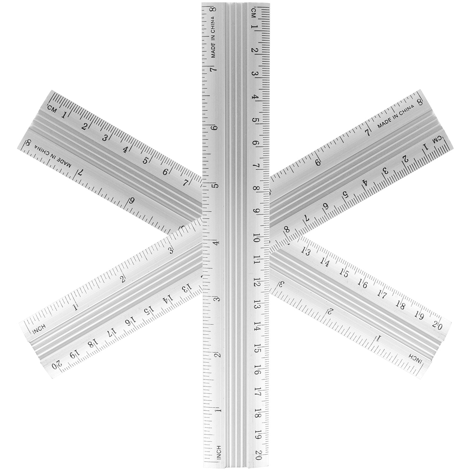 WHAMVOX 3 Pcs Aluminum Ruler Drawing Measurement Tool Classroom Office ...