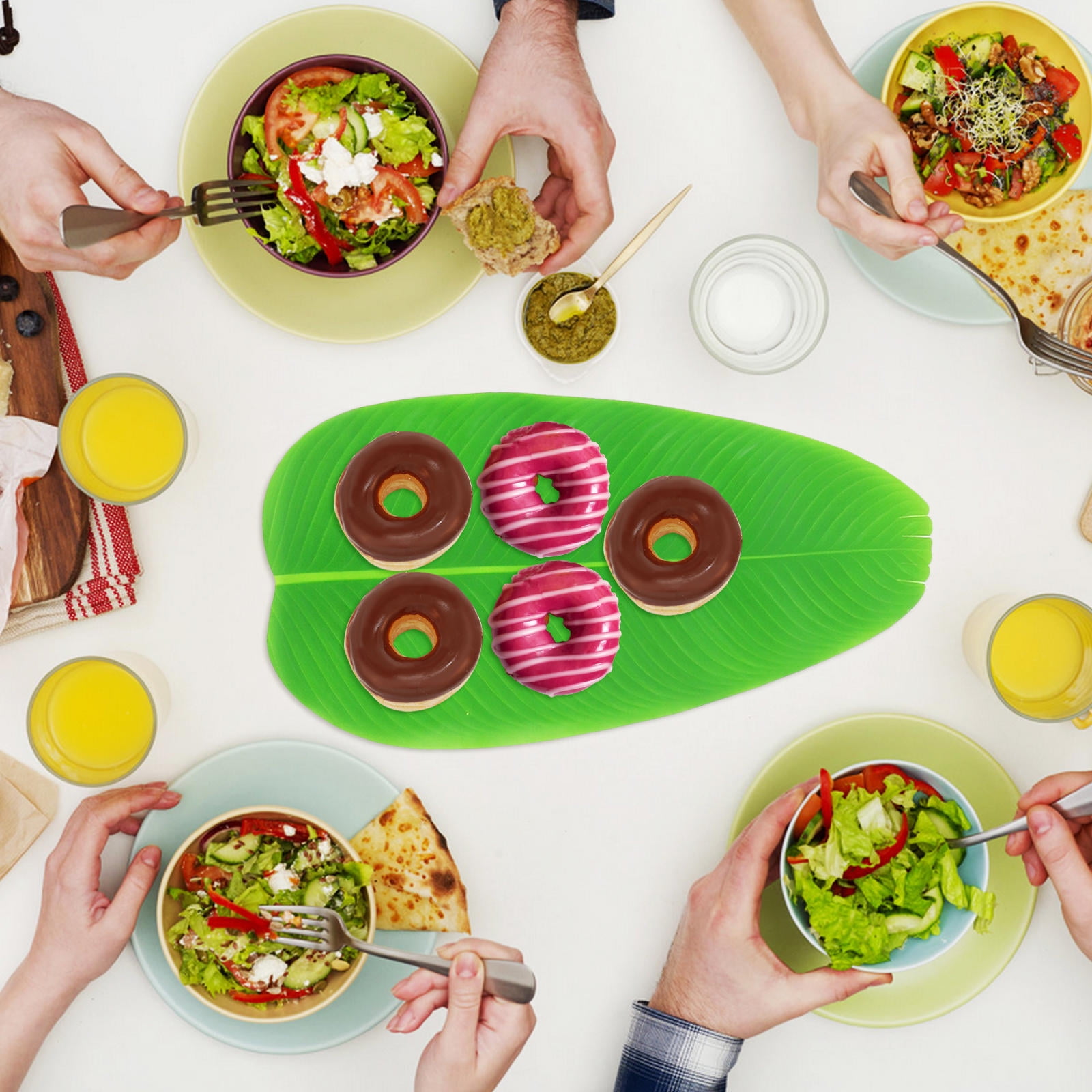 WHAMVOX 3 Pcs Bananas Theme Party Decorations Paper Leaves for Sadya ...