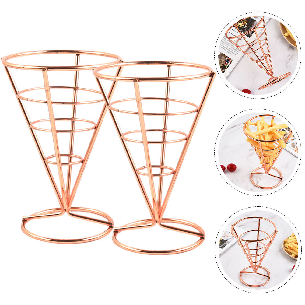 WHAMVOX 3 Pcs Fries Stand Appetizer Serving Racks Wire Basket French ...