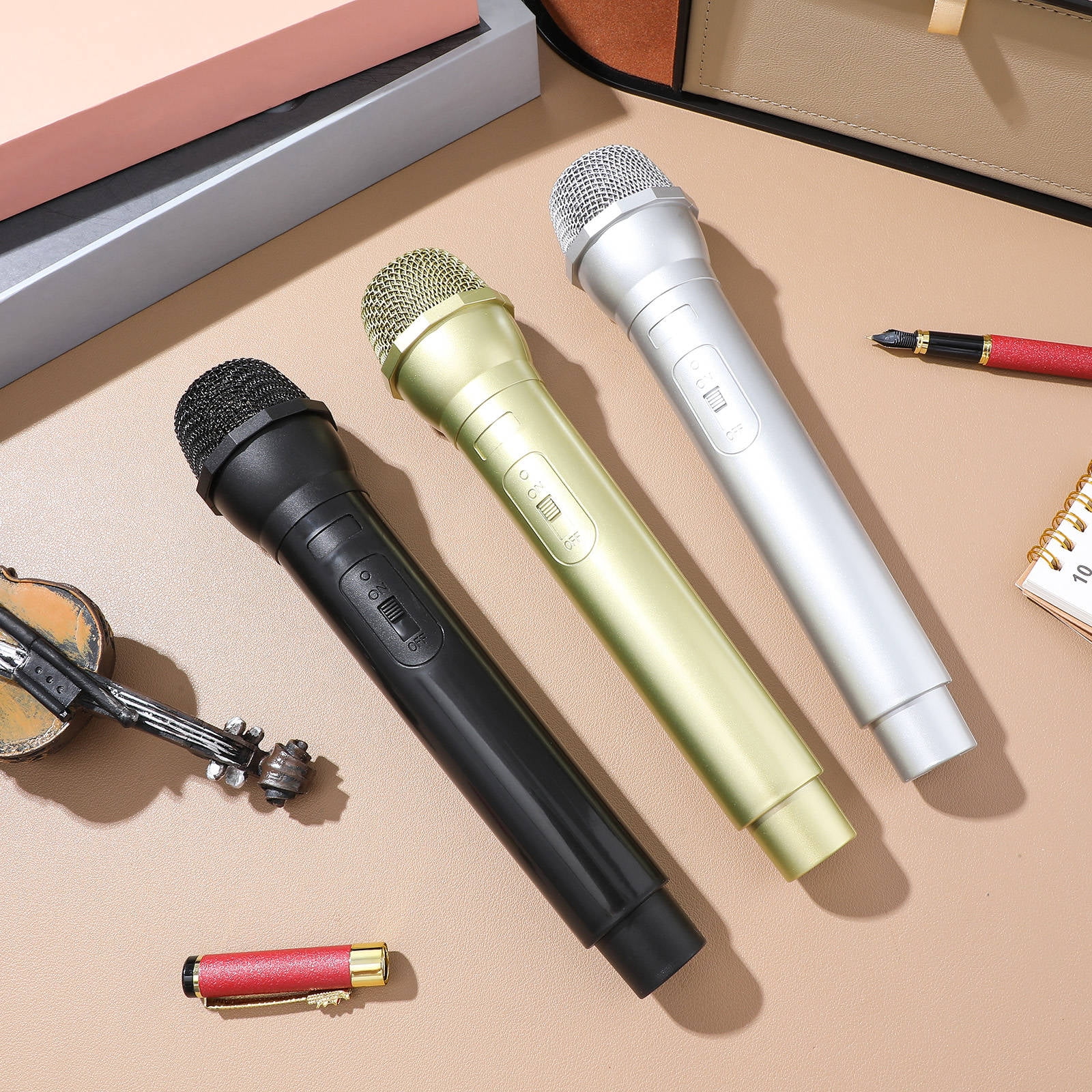 WHAMVOX 3 Pcs Plastic Fake Microphones for Kids Costume Prop Simulation ...