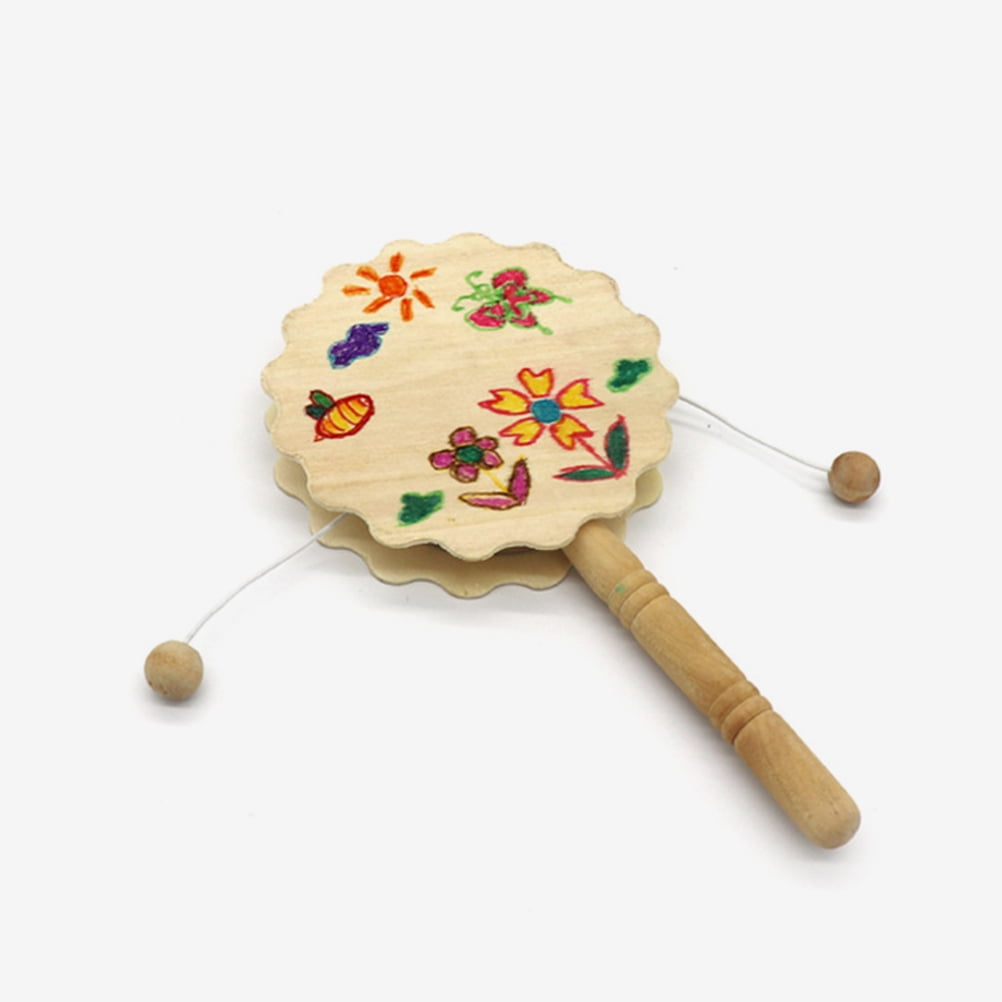 WHAMVOX 3 Pcs Toddlers Rattle-drum Craft White Embryo Baby Child ...