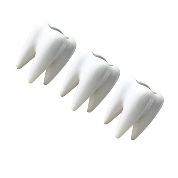 WHAMVOX 3 Pcs Tooth Vase Teeth-shaped Pen Holder Plant Pot Container ...
