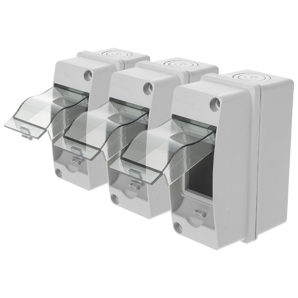 WHAMVOX 3 Pcs Weatherproof Electrical Boxes Plastic Din Rail Enclosure ...