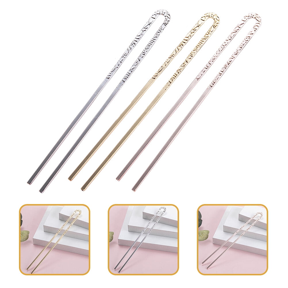 WHAMVOX 3 Pieces Assorted Color Pearl Hair Sticks for Wedding Bridal ...