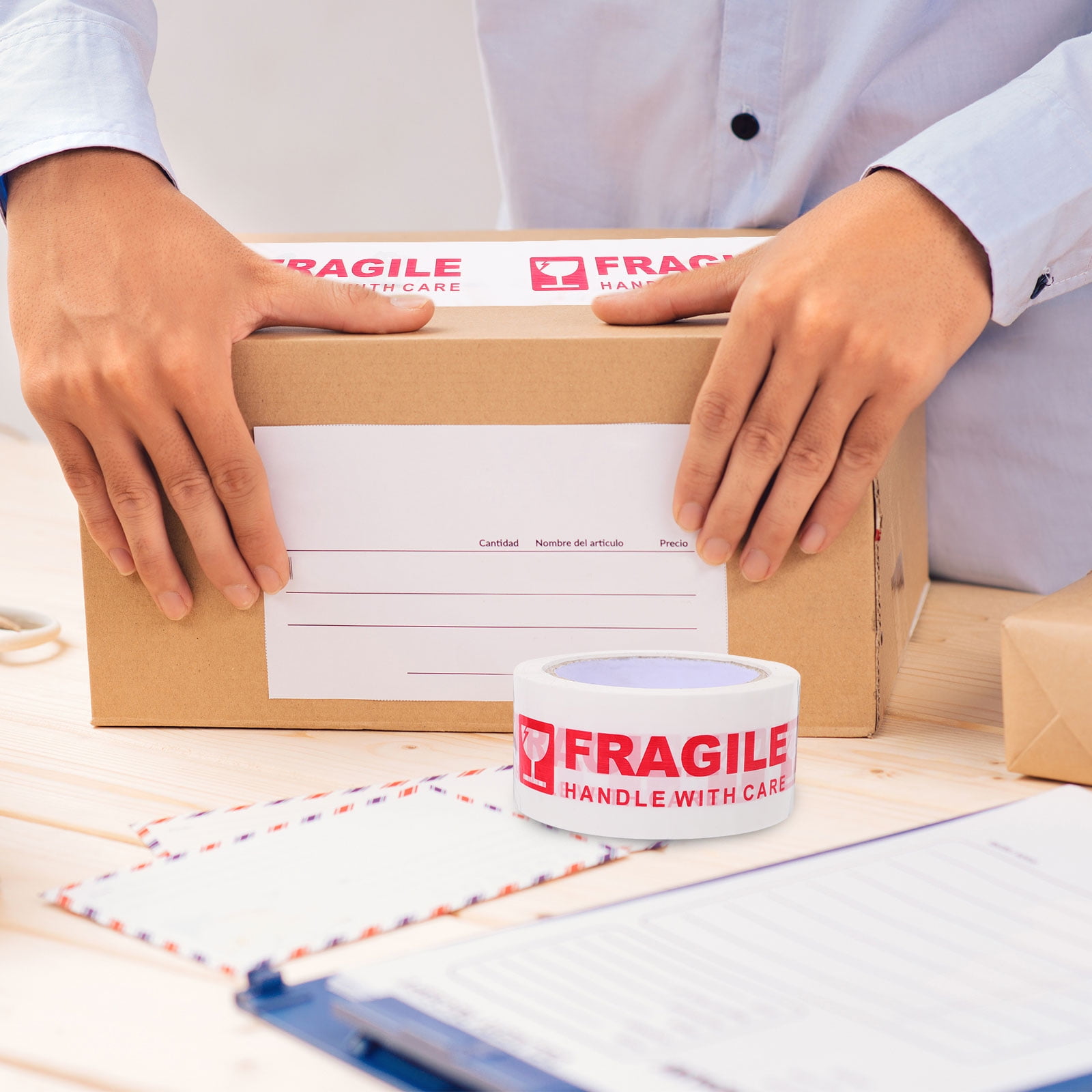 WHAMVOX 3 Rolls Fragile Packing Tape Sticky Warning Tape Fragile ...