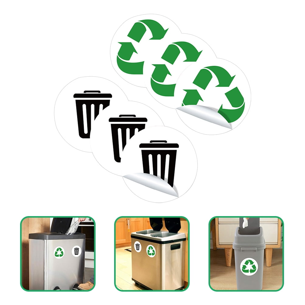 WHAMVOX 3 Sets Garbage Classification Labels Trash Bin Stickers Outdoor ...