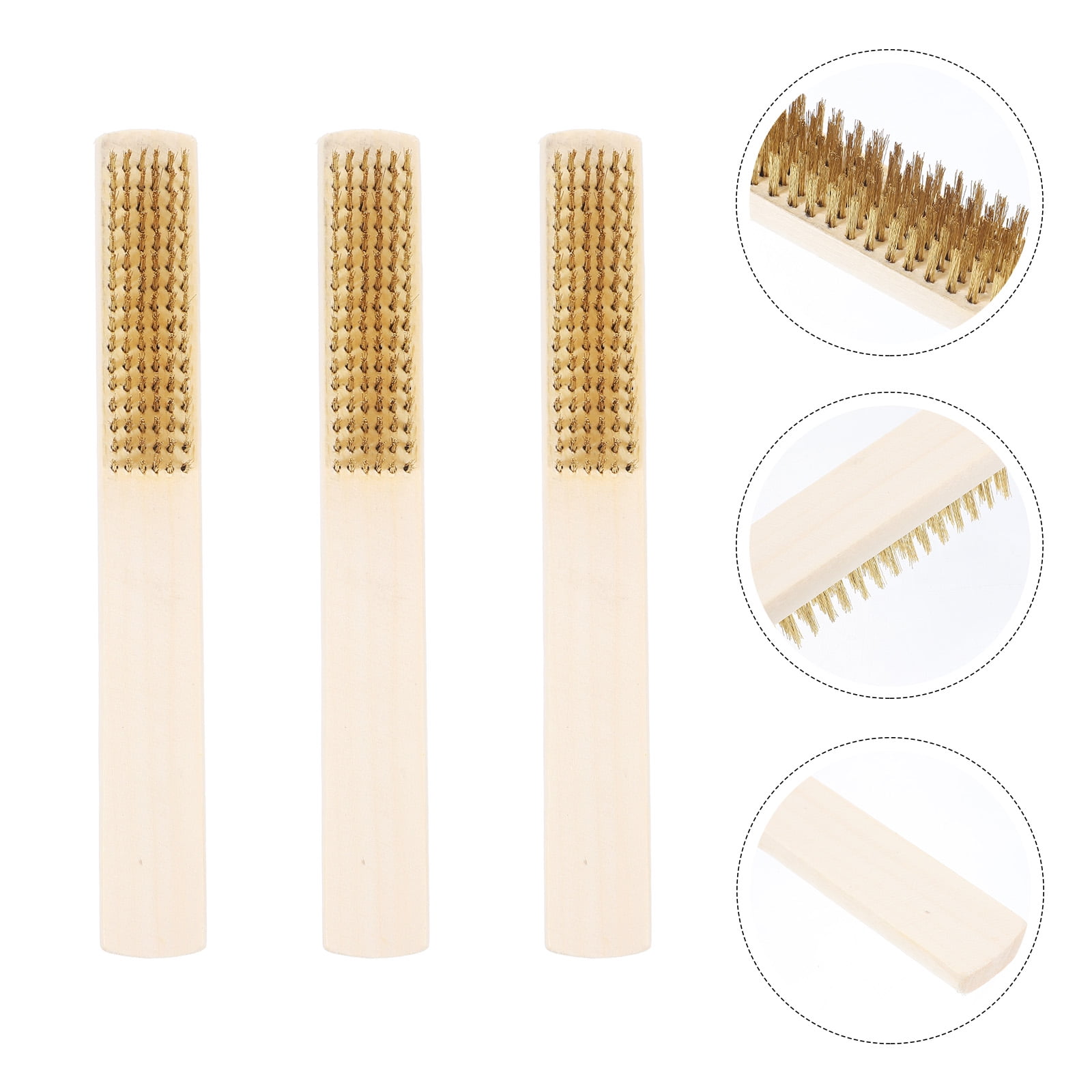 WHAMVOX 3-Pack Metal Wire Brushes Rust Removal Wire Brush with Wood ...