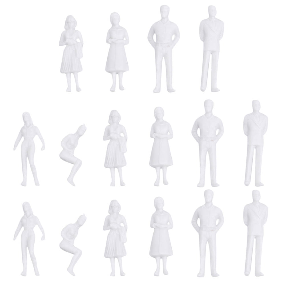 WHAMVOX 30 Pcs 1: 50 Scale Model People White Little Man Figures ...