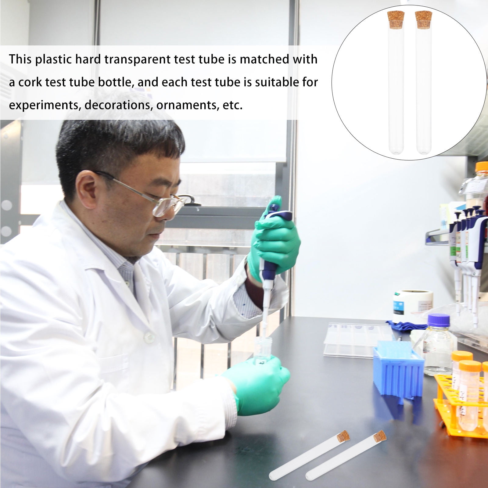 HEANUJJ 30pcs Transparent Plastic Test Tubes with Sealed Caps for ...