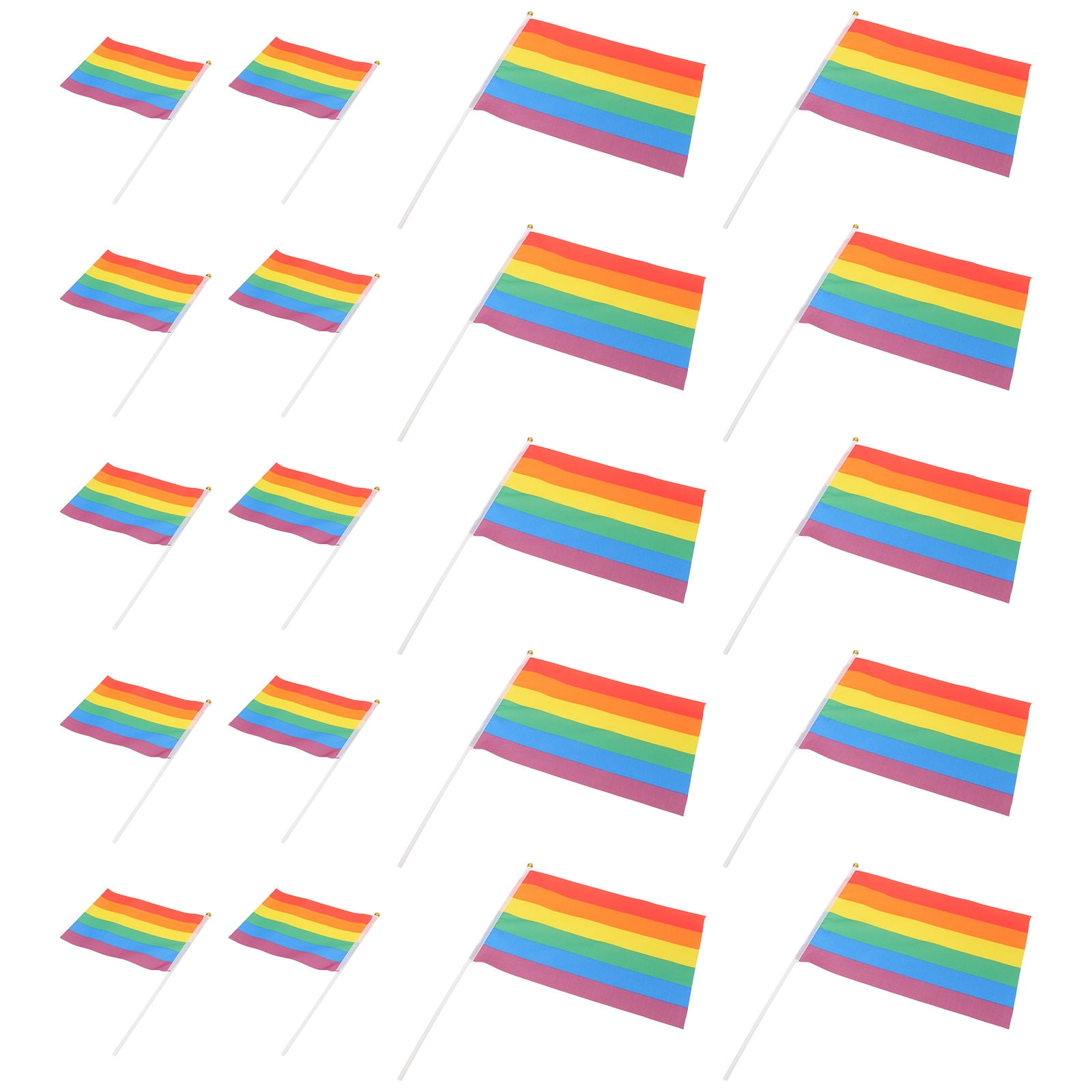 WHAMVOX 30 Pcs Hand-held Rainbow Flag Decorations Creative Design Home ...