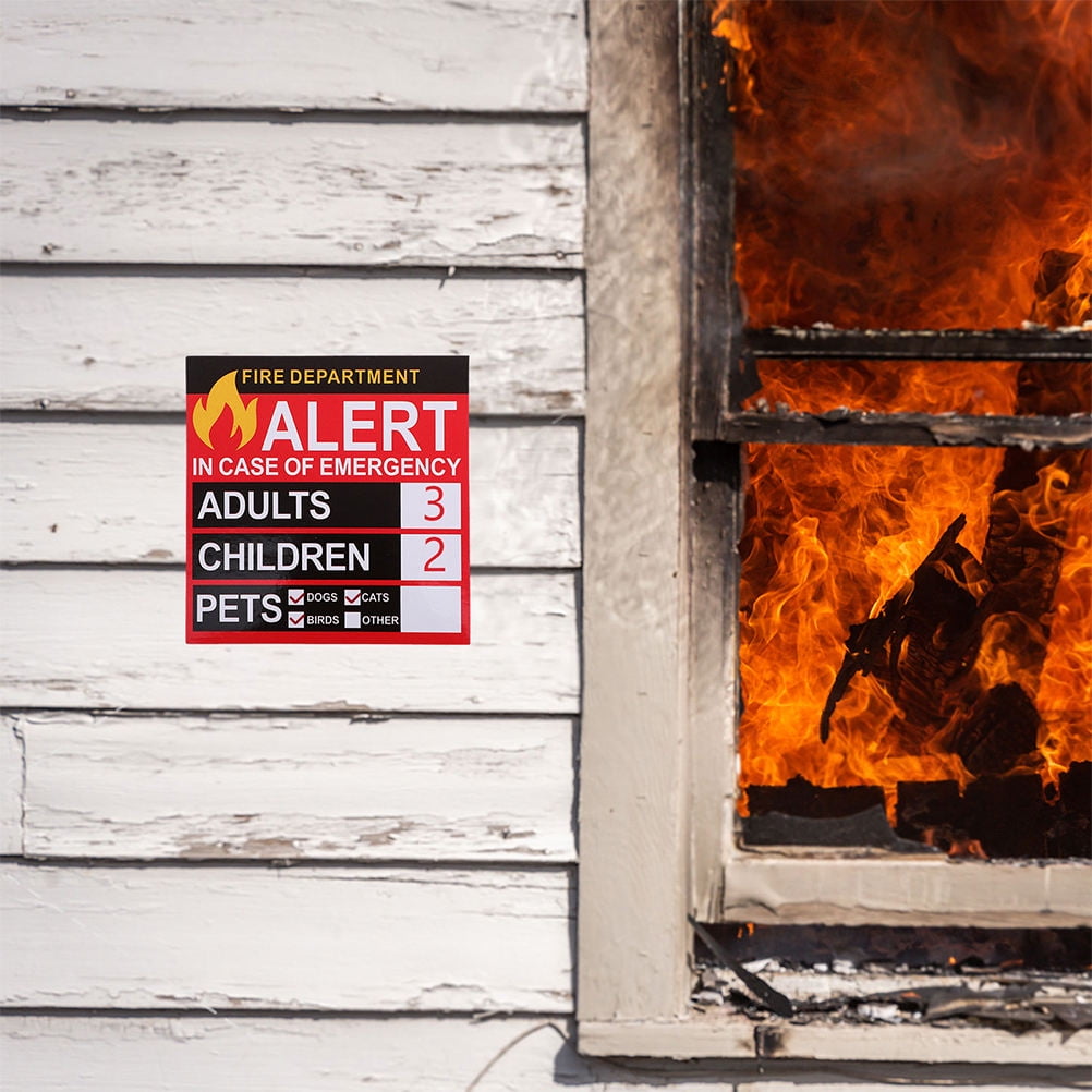 WHAMVOX 30 Pcs Pets Rescue Sticker Fire Safety Window Sticker Emergency ...