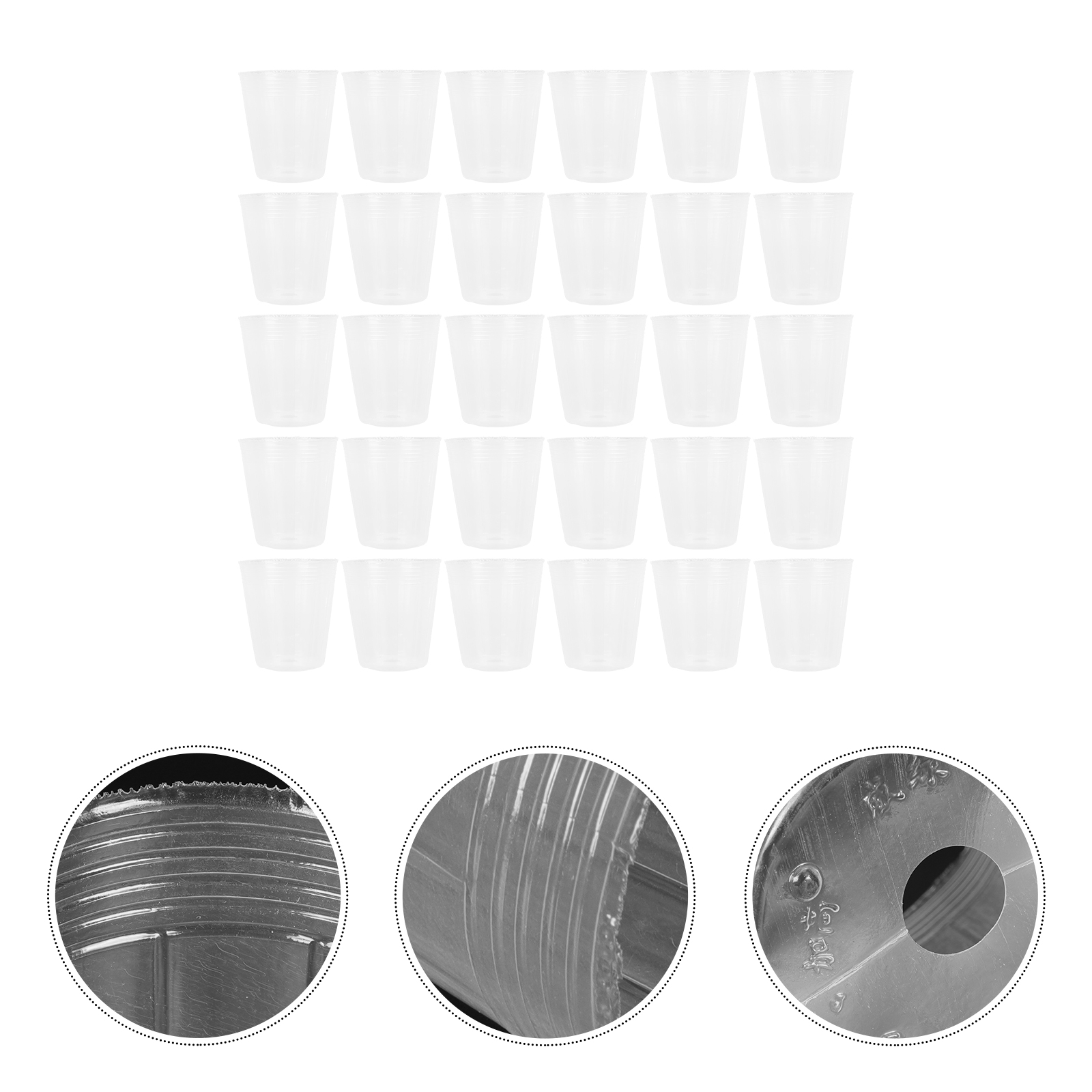 WHAMVOX 30 Pcs Plant Nursery Cup Pots Transparent Flower Nutrient ...