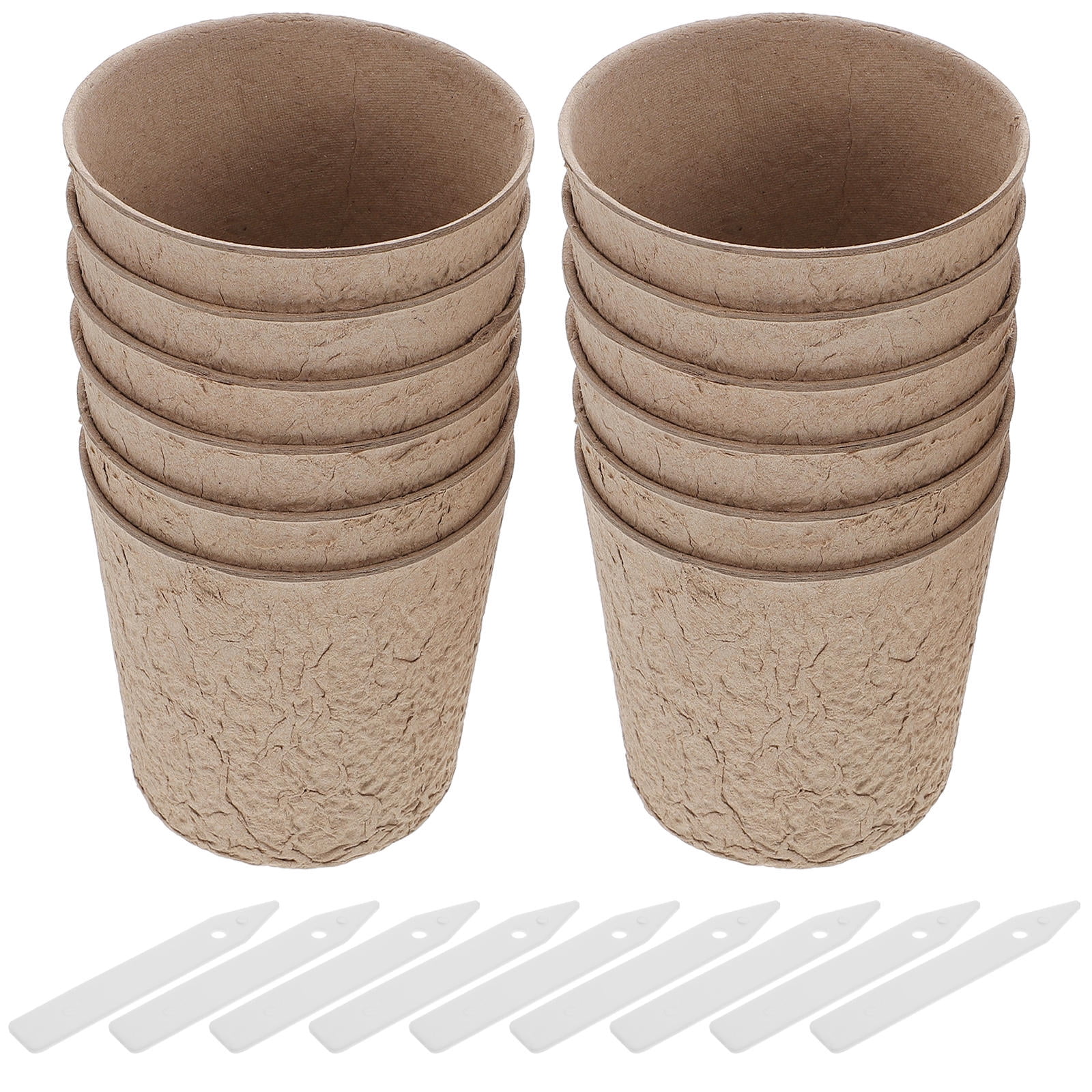 WHAMVOX 30 Pulp Planting Cups for Garden Use Khaki Biodegradable Eco ...