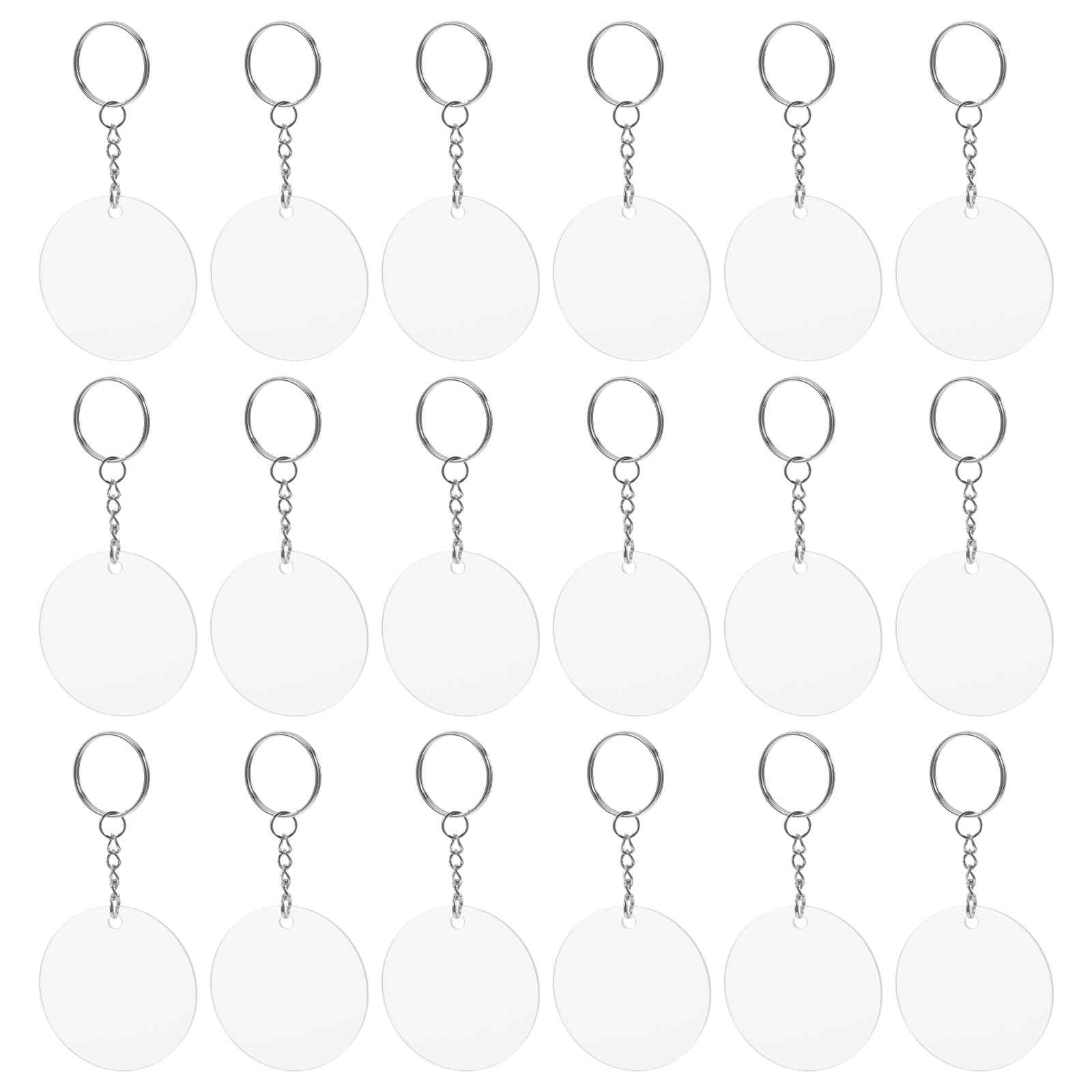 WHAMVOX 30 Sets Blank Key Ring DIY Keychain Kit Empty Sublimation ...
