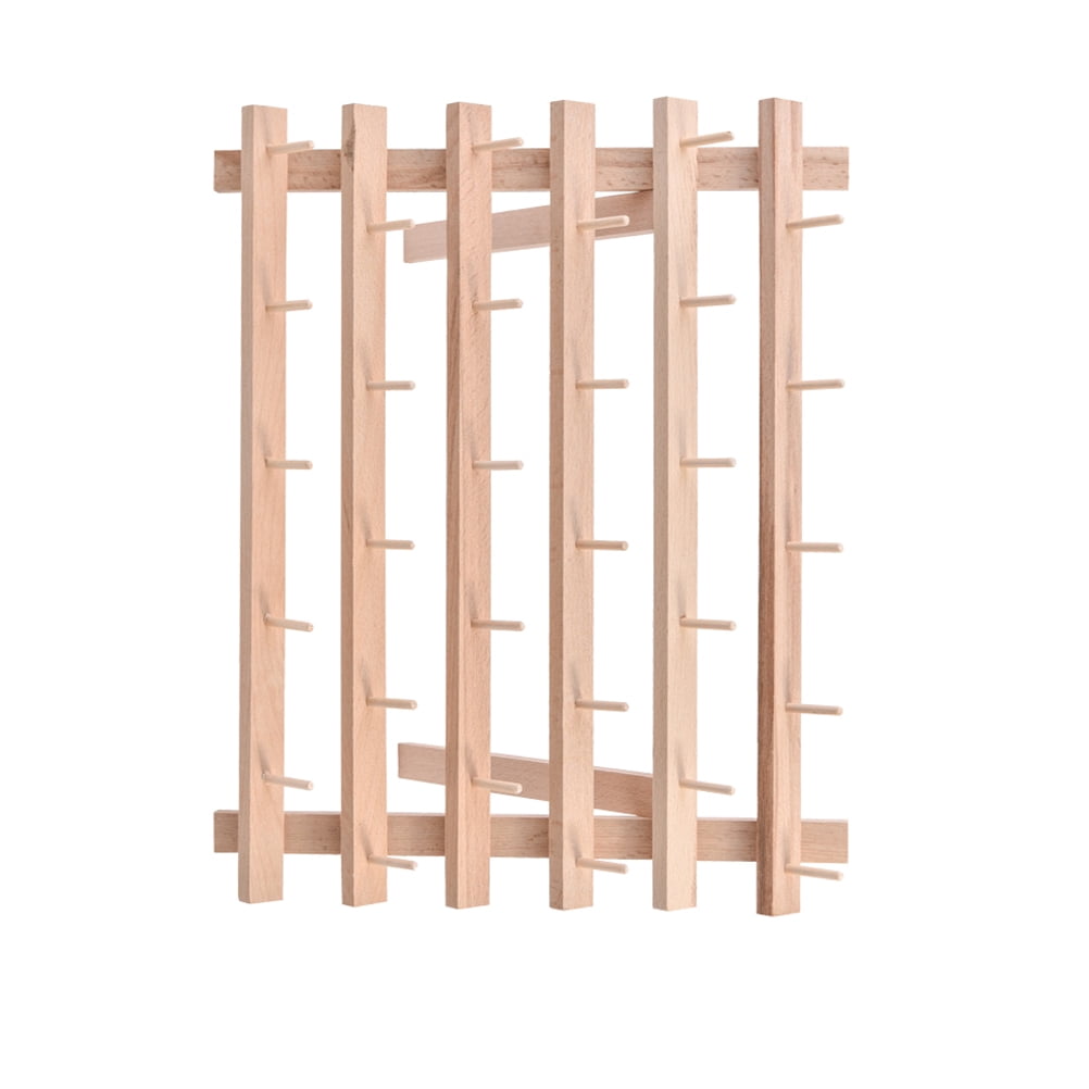 WHAMVOX 30 Spool Cone Thread Stand Rack Collapsible Wood Organizer for ...