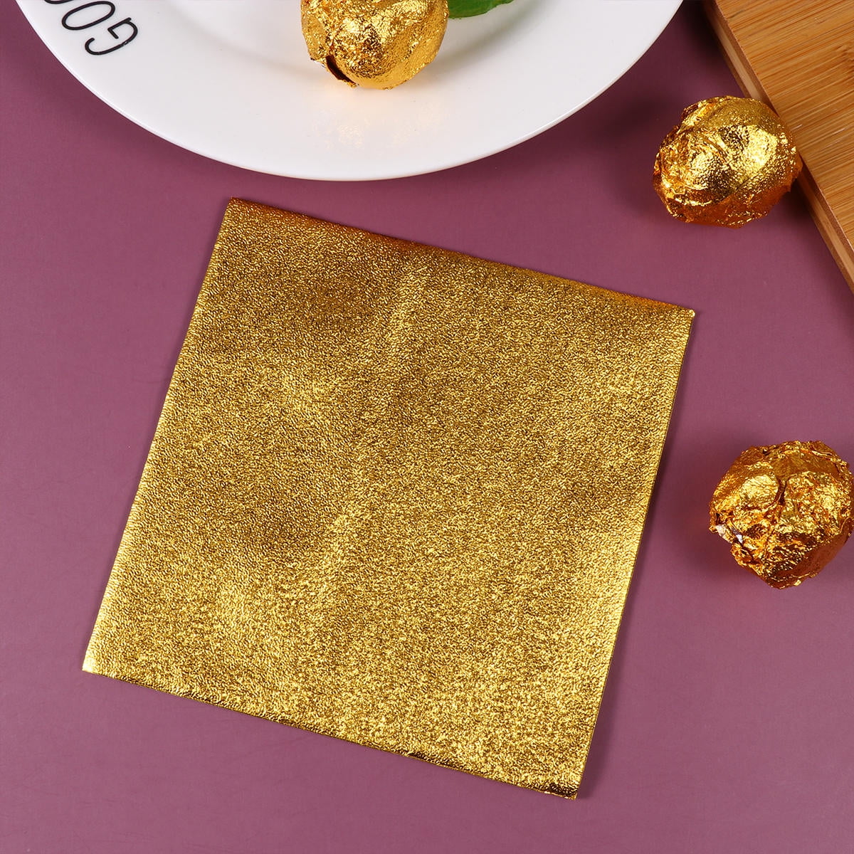 WHAMVOX 300 PCS Metallic Gold Foil Paper Tin Wrapping Colored Aluminum ...