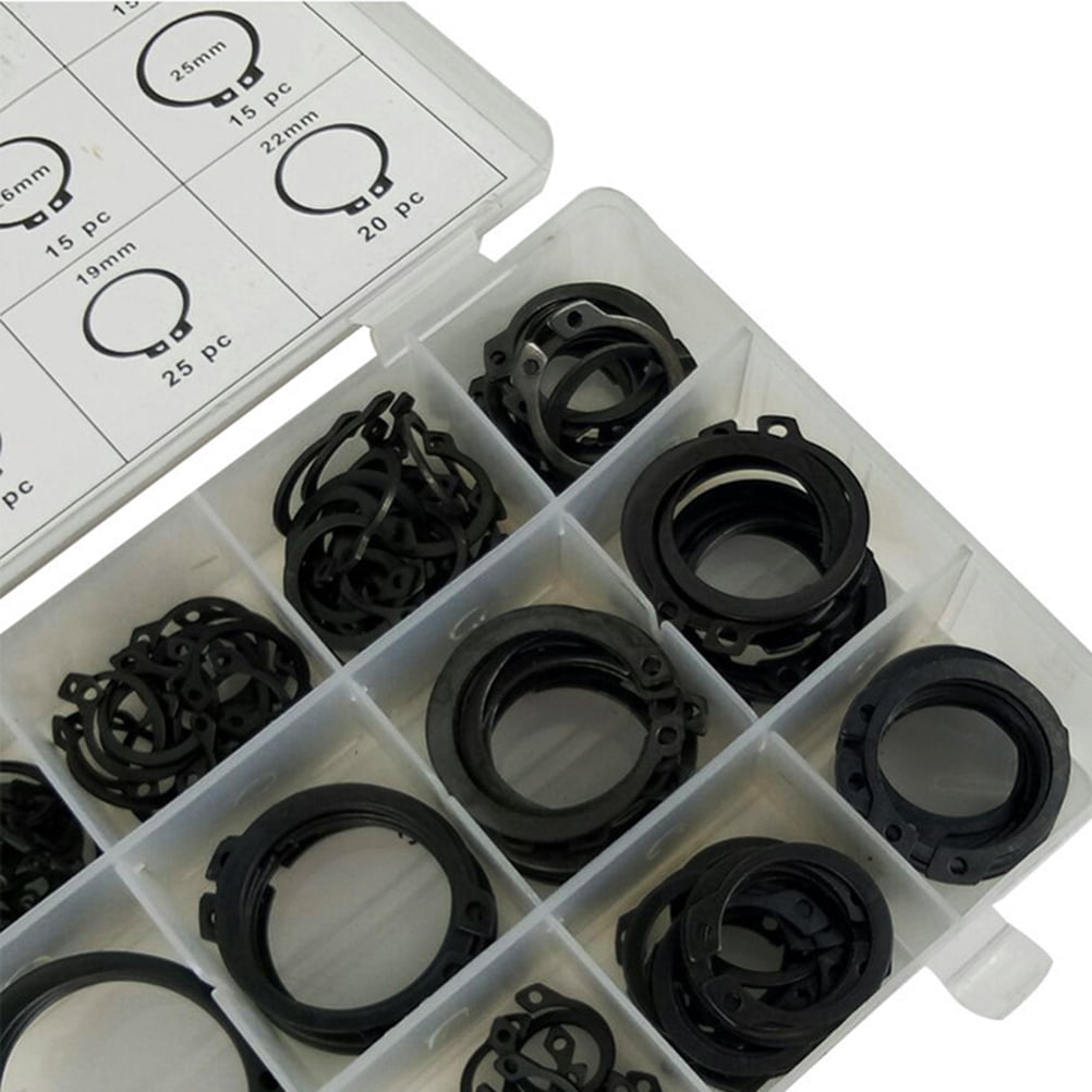 WHAMVOX 300 Pcs External Snap Ring Assortment Kit Set Circlip 18 Sizes ...