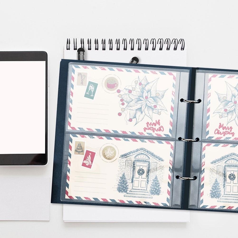 WHAMVOX 30Pcs Clear Plastic Currency Holder Bills Sleeves 3 Holes ...