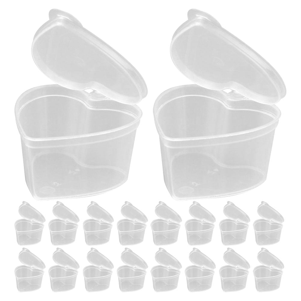 WHAMVOX 30pcs Heart Shaped Storage Containers with Hinged Lids 45ml ...