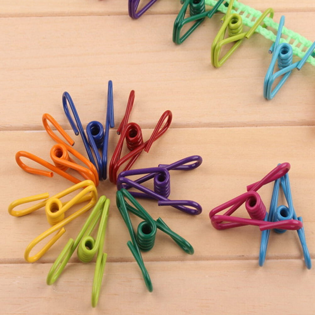 WHAMVOX 32 Pcs Multi Clip Clothespin Pins Bag Holder Clothesline Travel ...