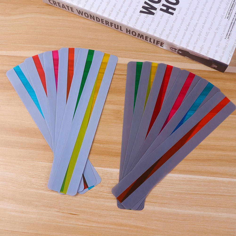 WHAMVOX 32 Pcs Waterproof Bookmark Transparent Colored Bookmarks Help ...