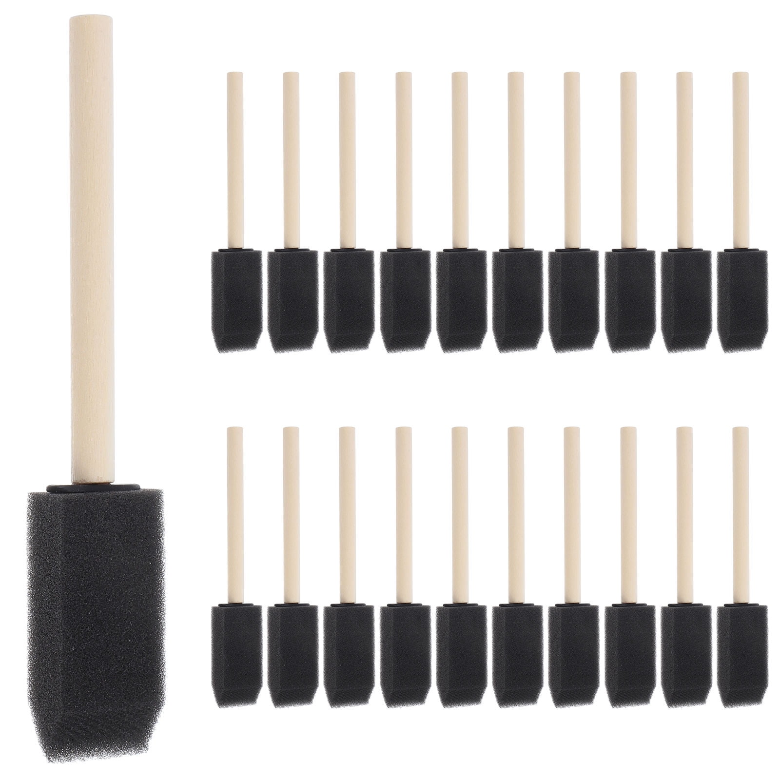 WHAMVOX 36 Pcs Sponge Brushes for Kids Graffiti with Wooden Handles ...