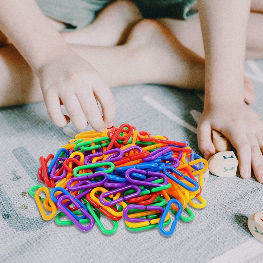 WHAMVOX 360pcs Rainbow C-Clips Plastic Chain Links Interchangeable ...