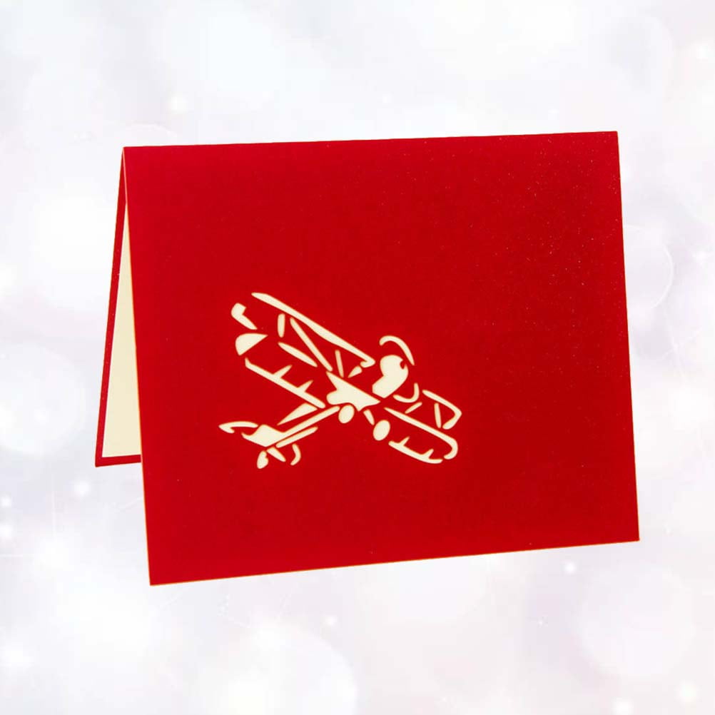 WHAMVOX 3D Greeting Card for Friends with Airplane Shape Design Made of ...