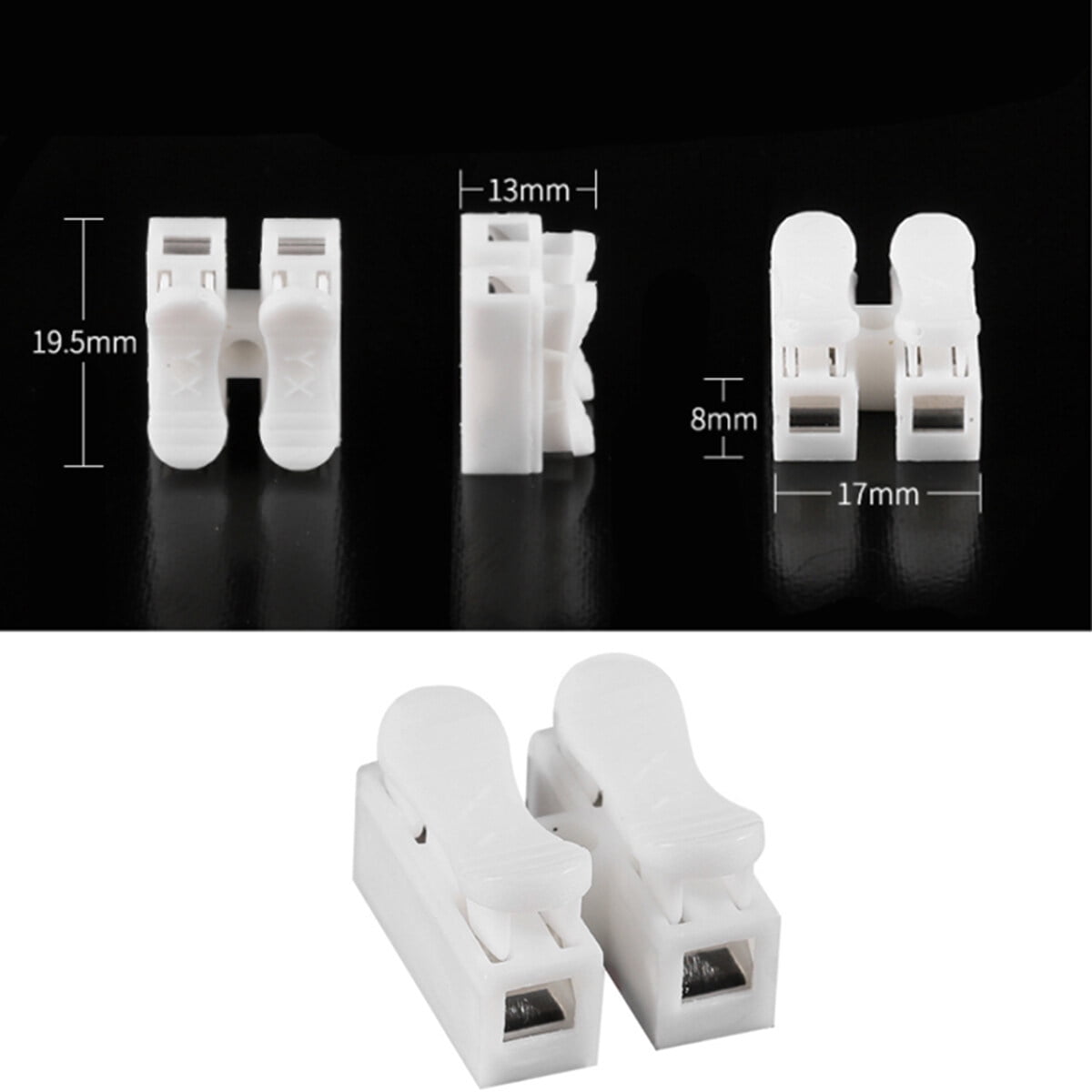 WHAMVOX 3PCS 380V Wire Connector Quick Connect -2 Terminal Connector ...