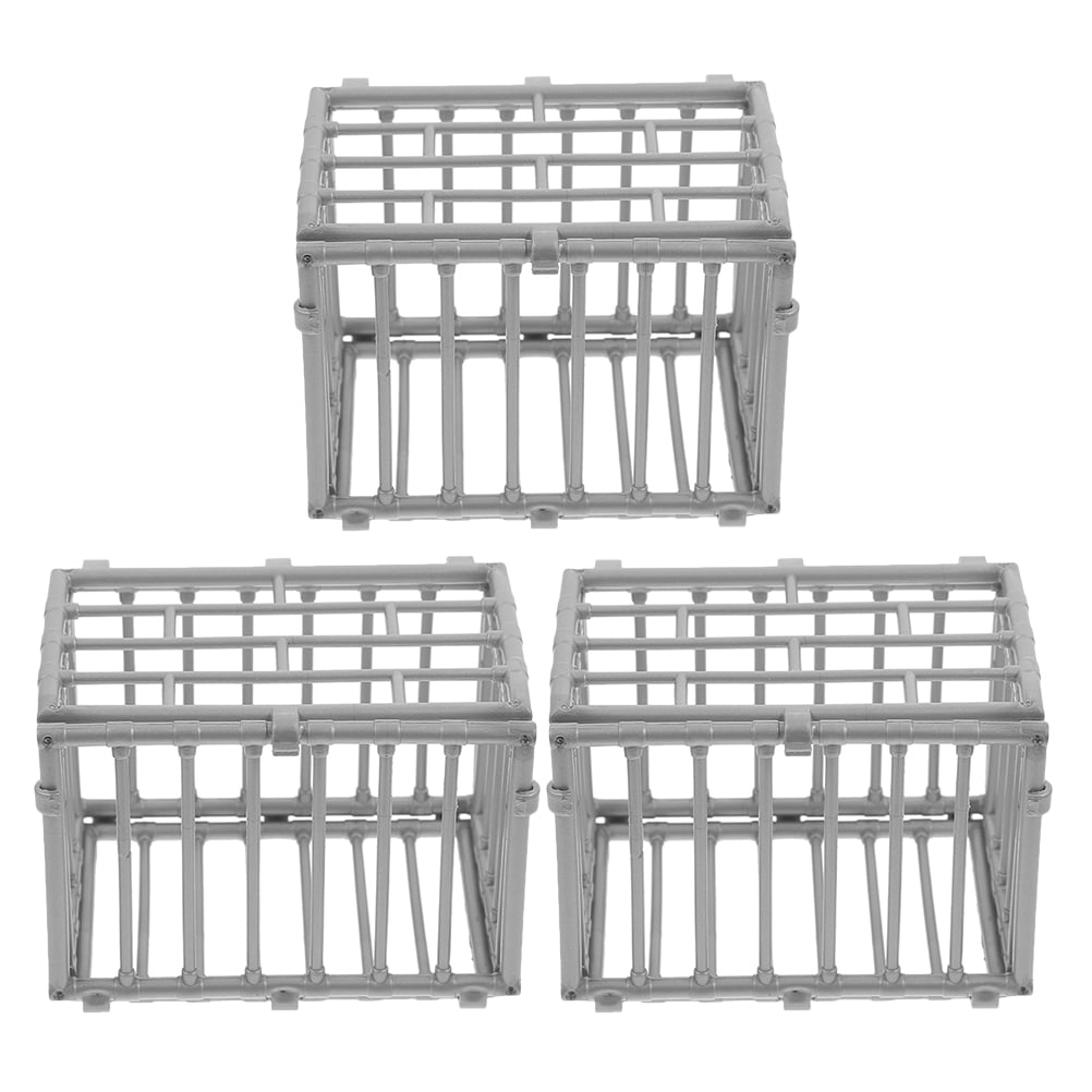 WHAMVOX 3PCS Mini Cage Model Miniature Cage Model Toy Mini Animal Cage ...
