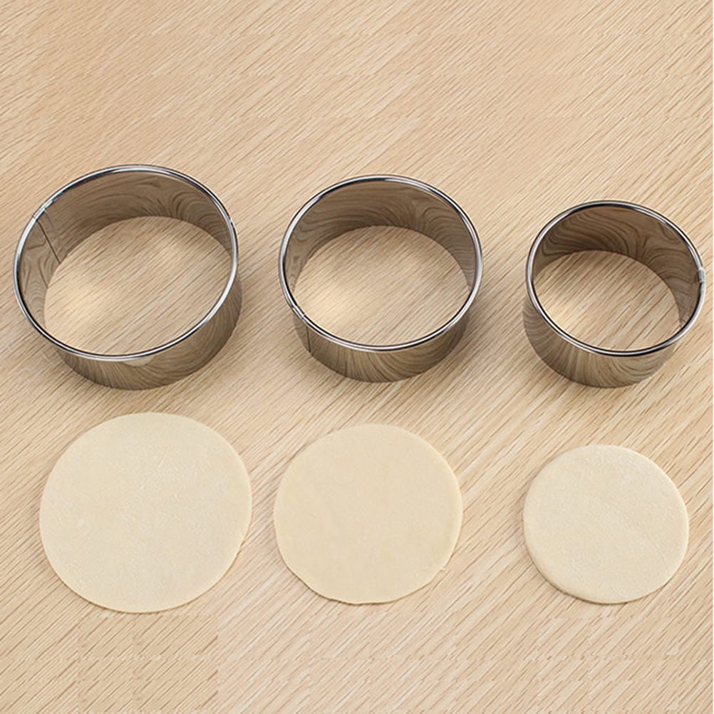 WHAMVOX 3PCS Stainless Steel Round Smooth Buscuit Dumpling Wrappers ...
