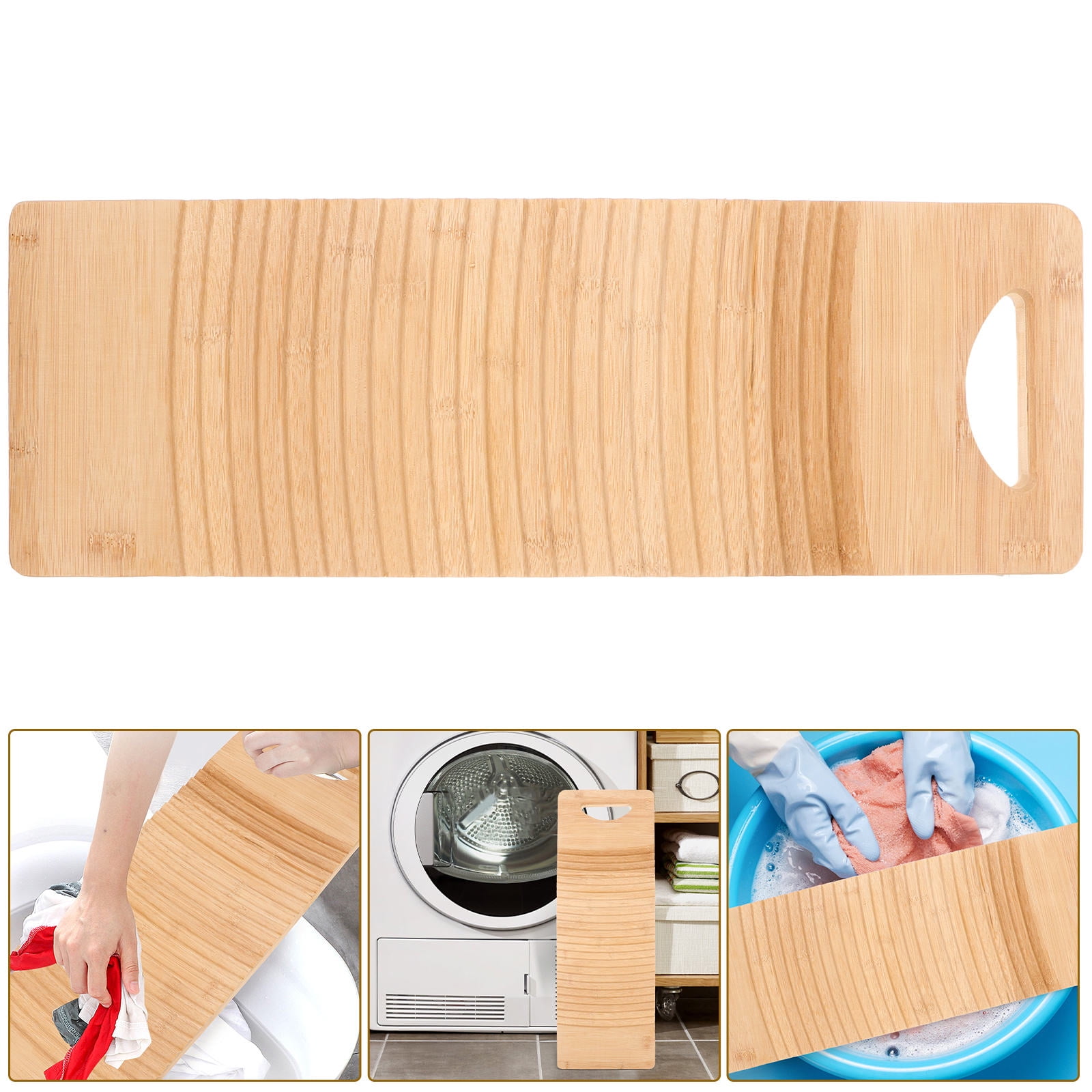 WHAMVOX 3Pack Clothes Washing Board Portable Bamboo For Hand Washing ...