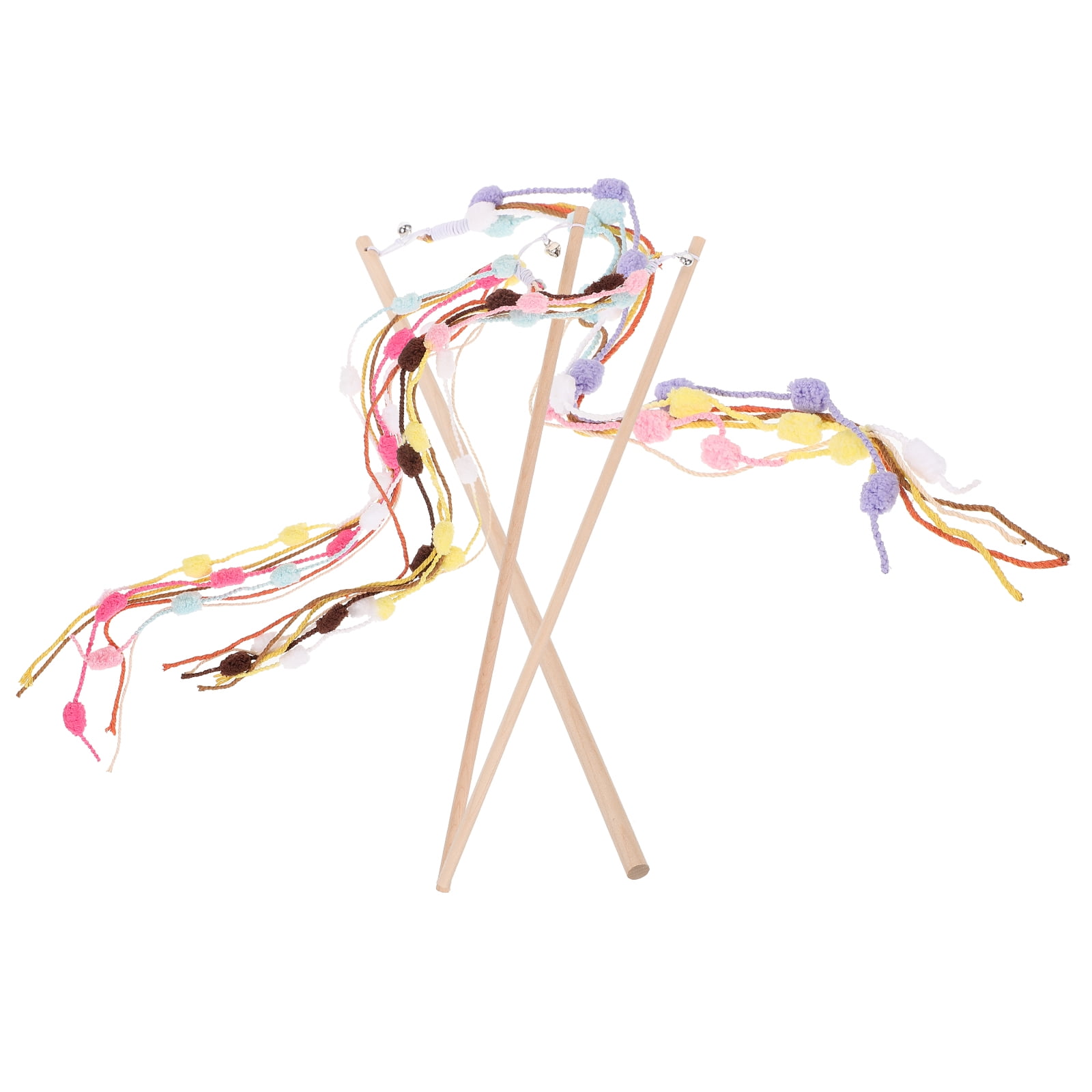 WHAMVOX 3Pcs Cat Teaser Stick Assorted Color for Indoor Play and ...