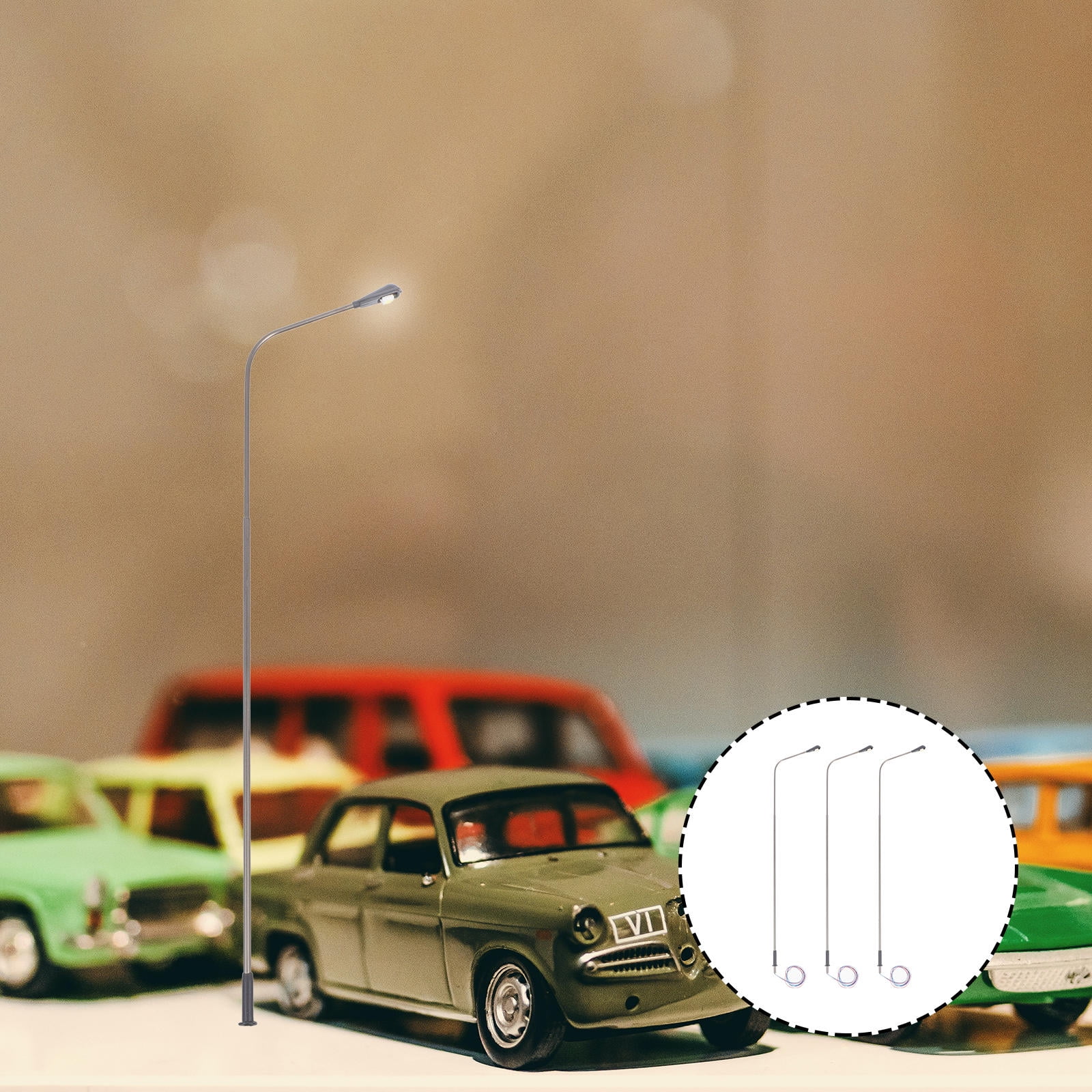 WHAMVOX 3Pcs LED Miniature Street Light Models for Micro Landscape ...