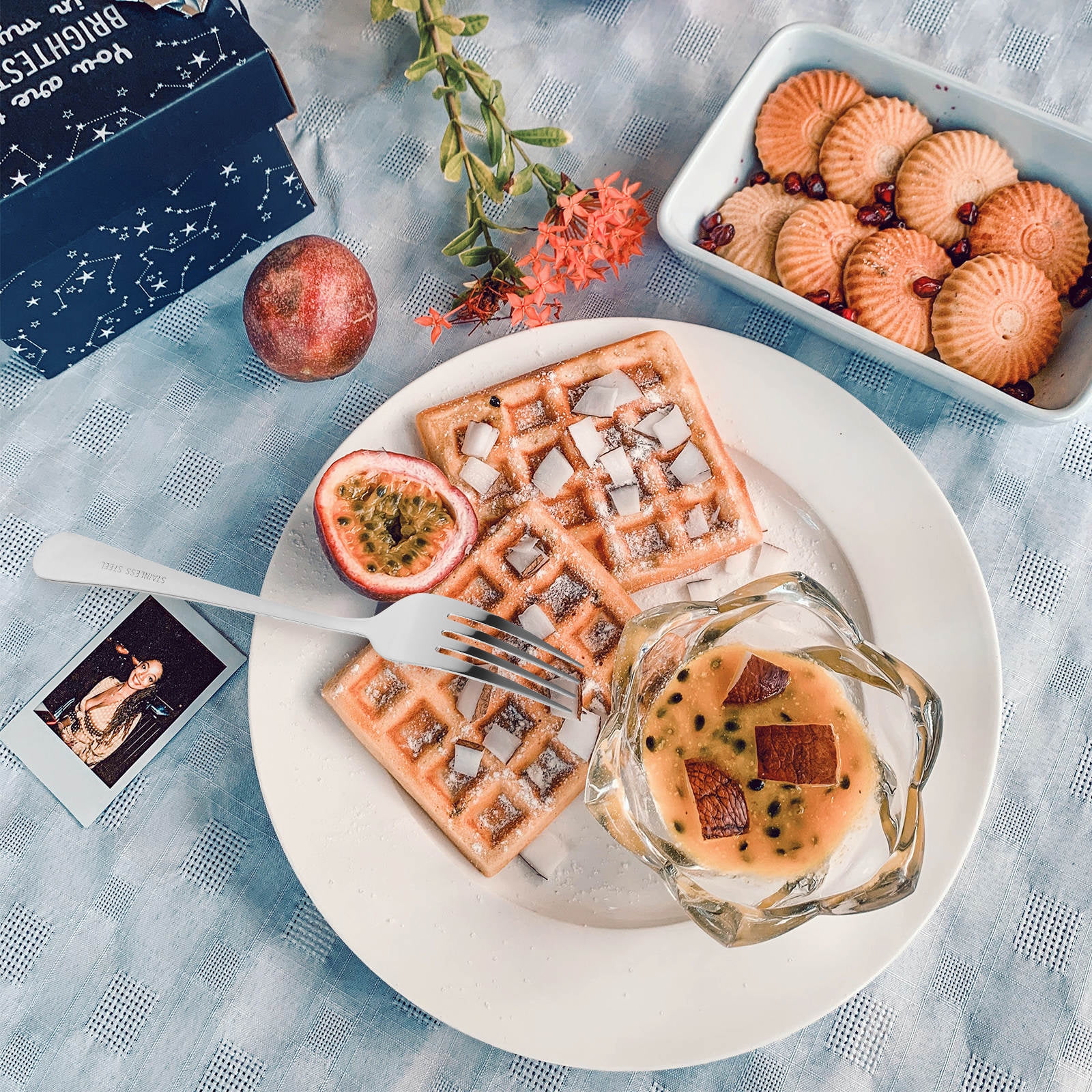 WHAMVOX 3Pcs Mini Dessert Forks Stainless Steel Rounded Smooth Edges ...