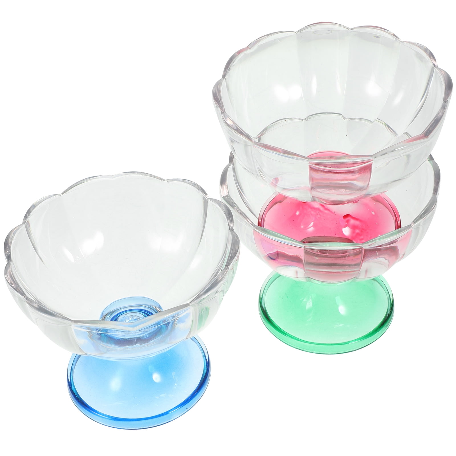 WHAMVOX 3pcs Ice Cream Bowl Footed Dessert Bowl Milk Cup Decorative ...