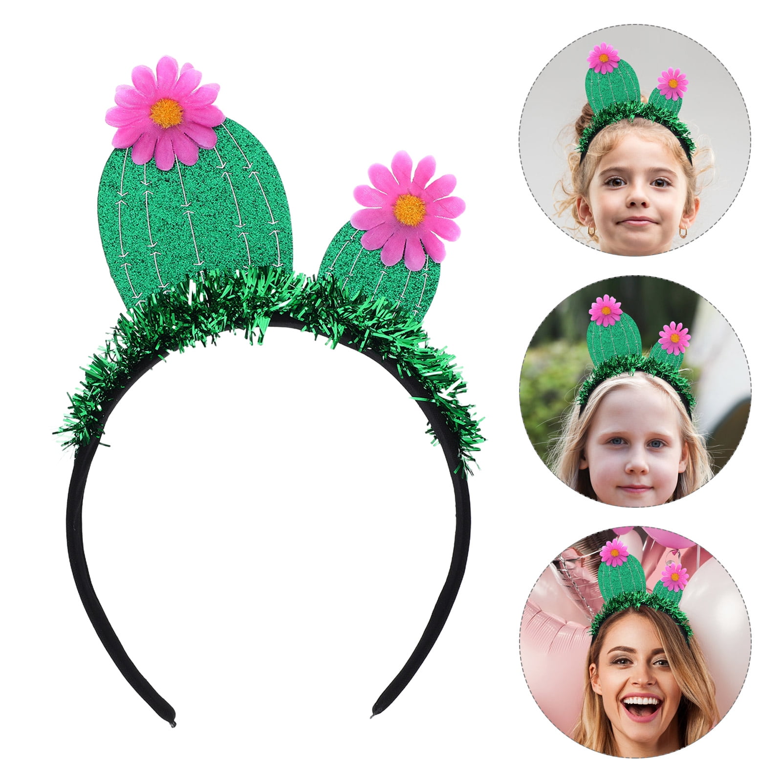 WHAMVOX 3pcs Novelty Cactus Hair Hoop Party Headband Cute And Creative ...